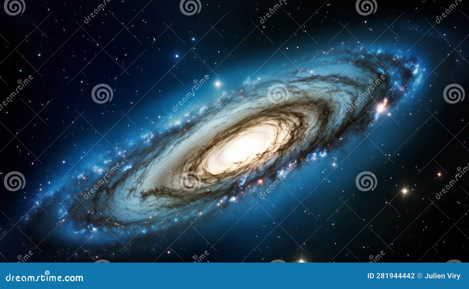 Illustration of the Andromeda Galaxy in Space Stock Illustration ...