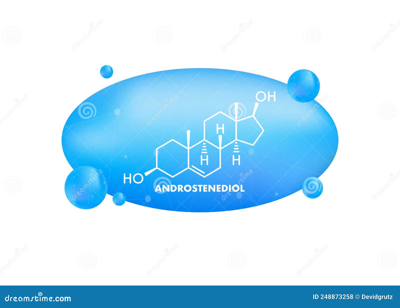Illustration with Androstenediol Formula. Structural Chemical Formula ...