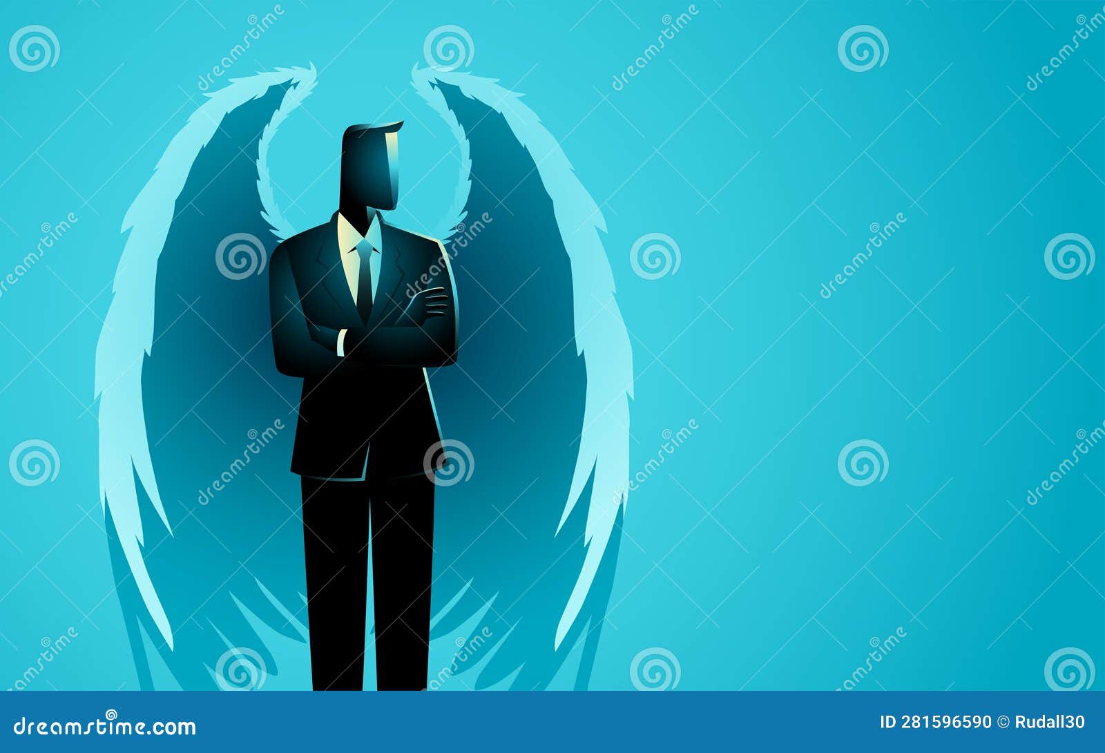 Illustration of an Angel As a Businessman Stock Vector - Illustration ...
