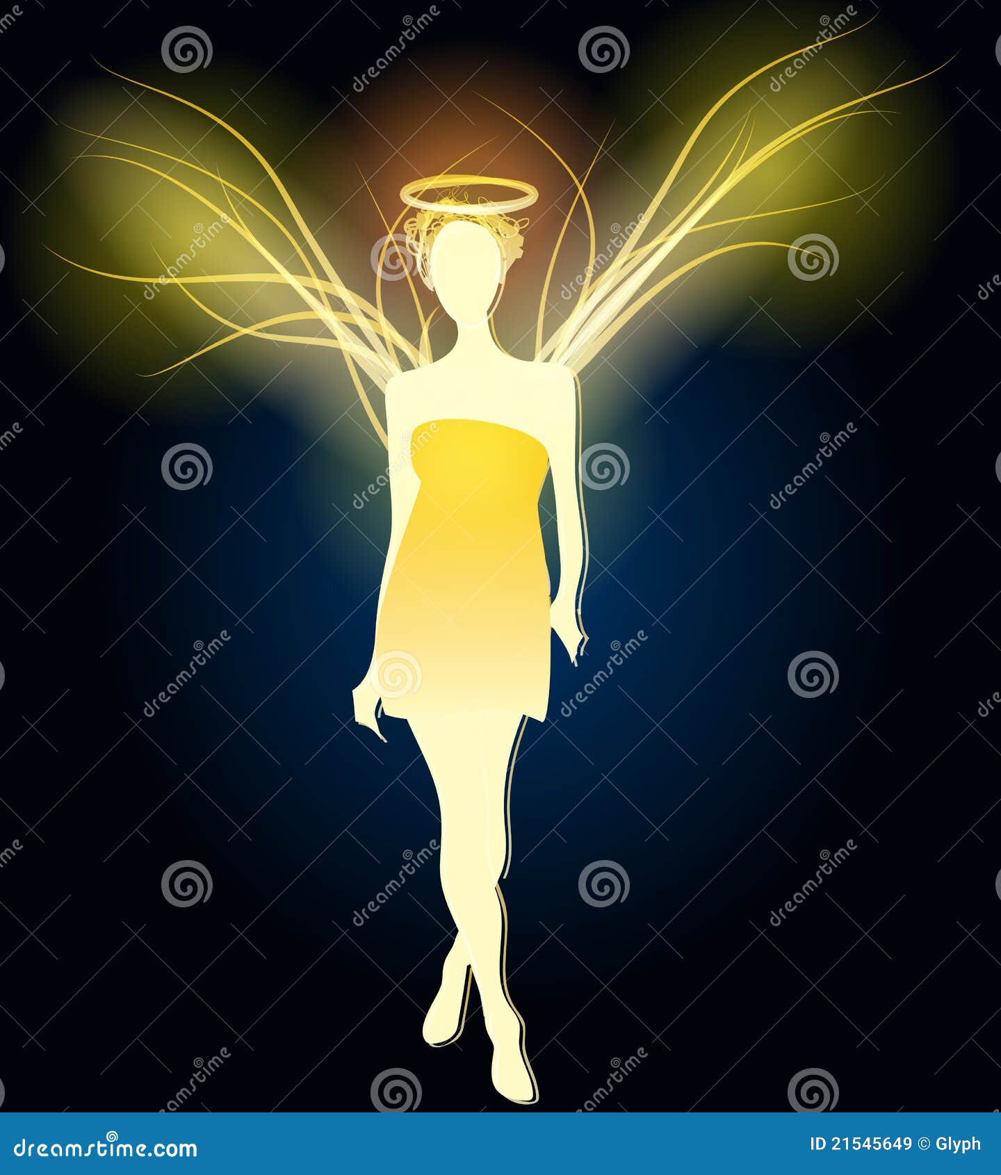 Illustration of Angel Made of Light Stock Vector - Illustration of ...