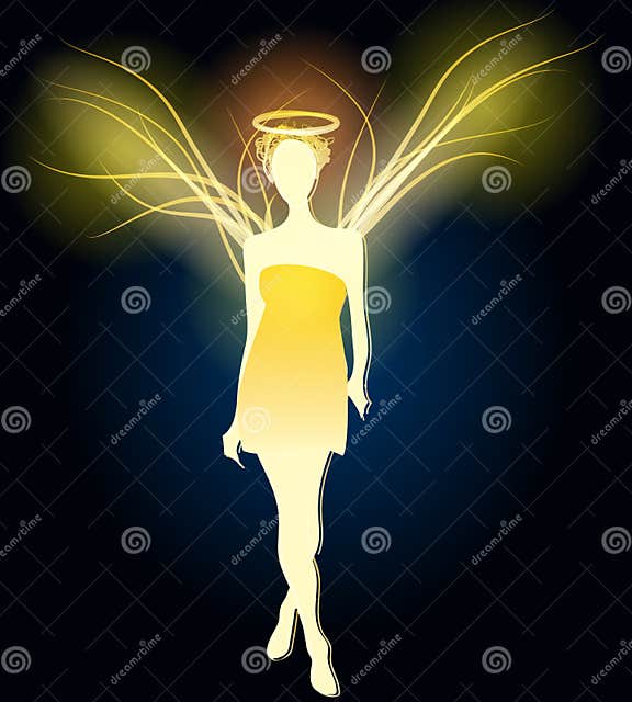Illustration of Angel Made of Light Stock Vector - Illustration of ...