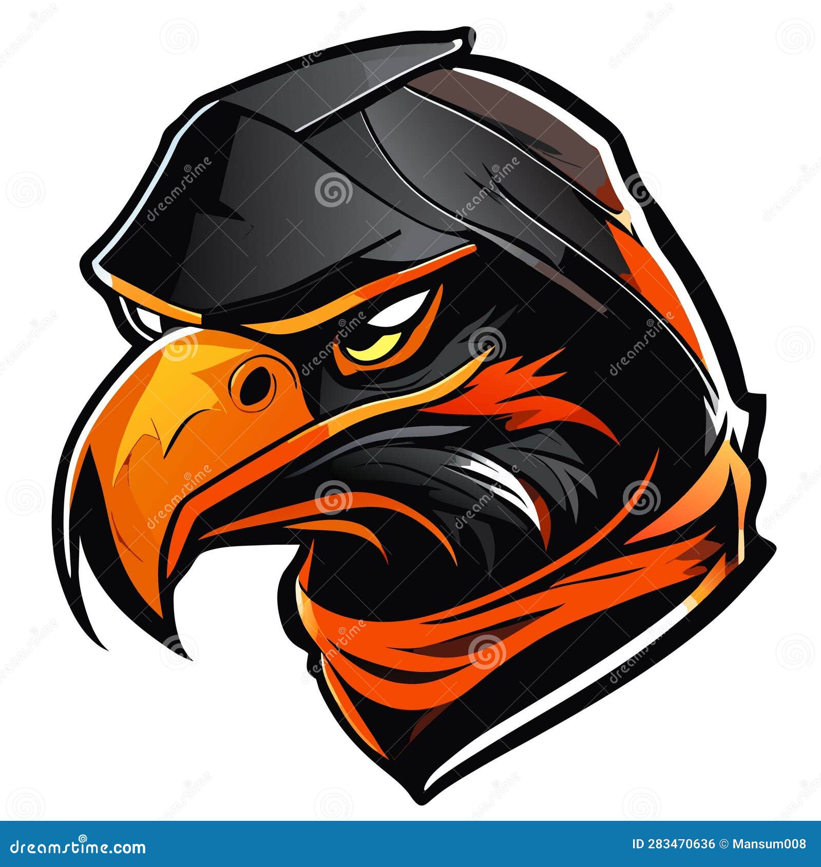 Illustration of a Angry Bird with Sharp Wings Stock Illustration ...