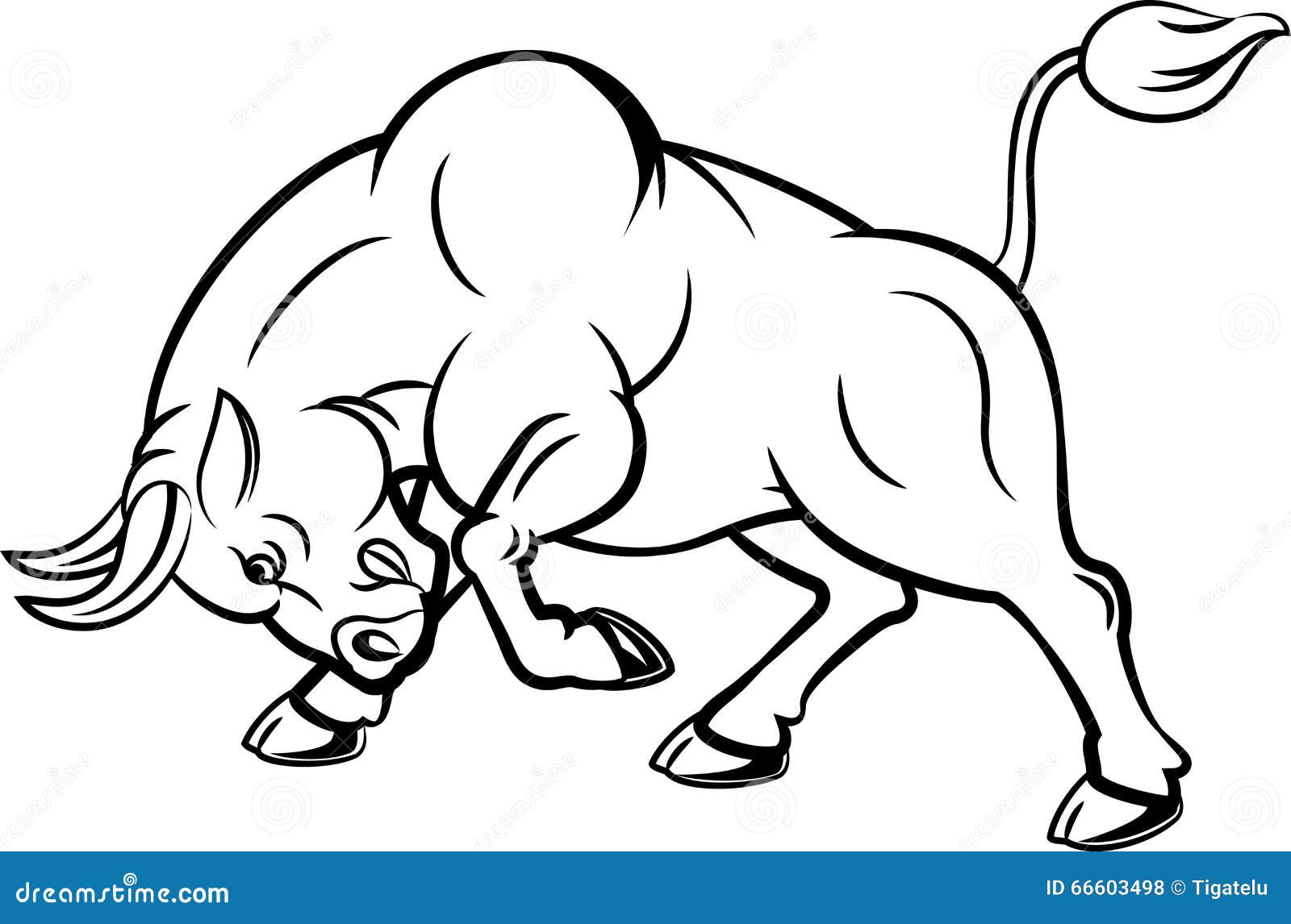 Illustration of Angry Bull with Attacking Pose Stock Vector ...