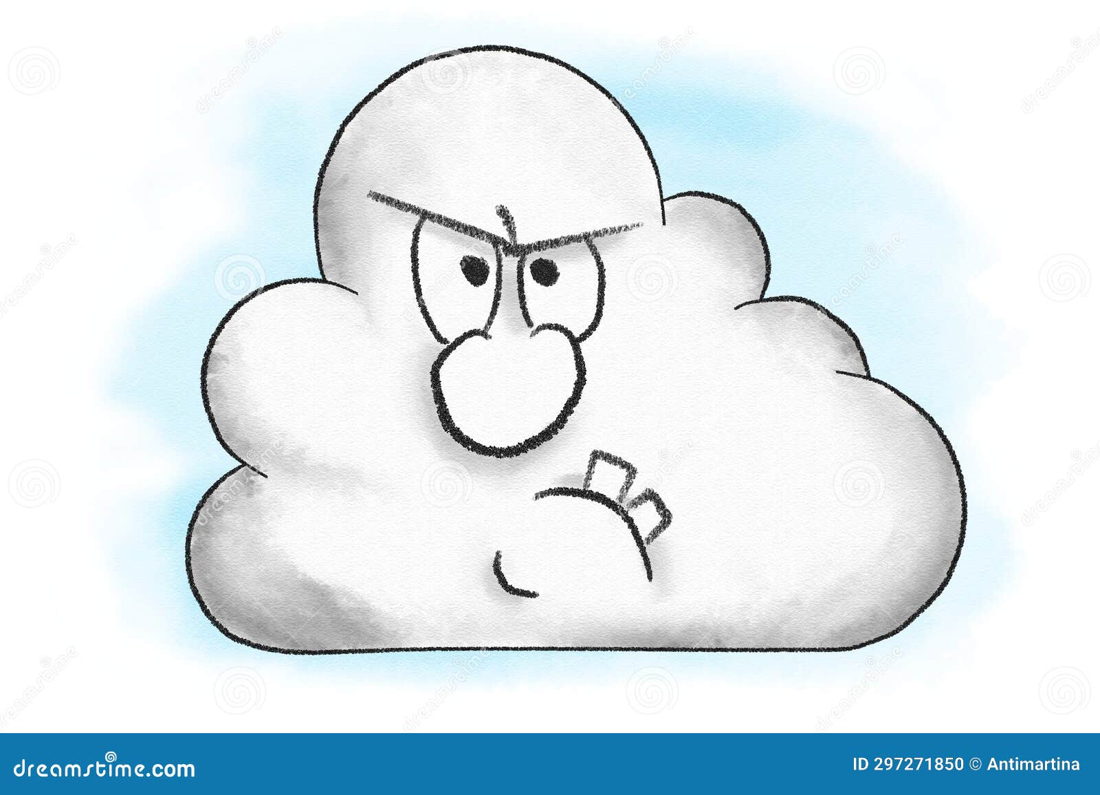 Illustration of Angry Cartoon Cloud Stock Illustration - Illustration ...