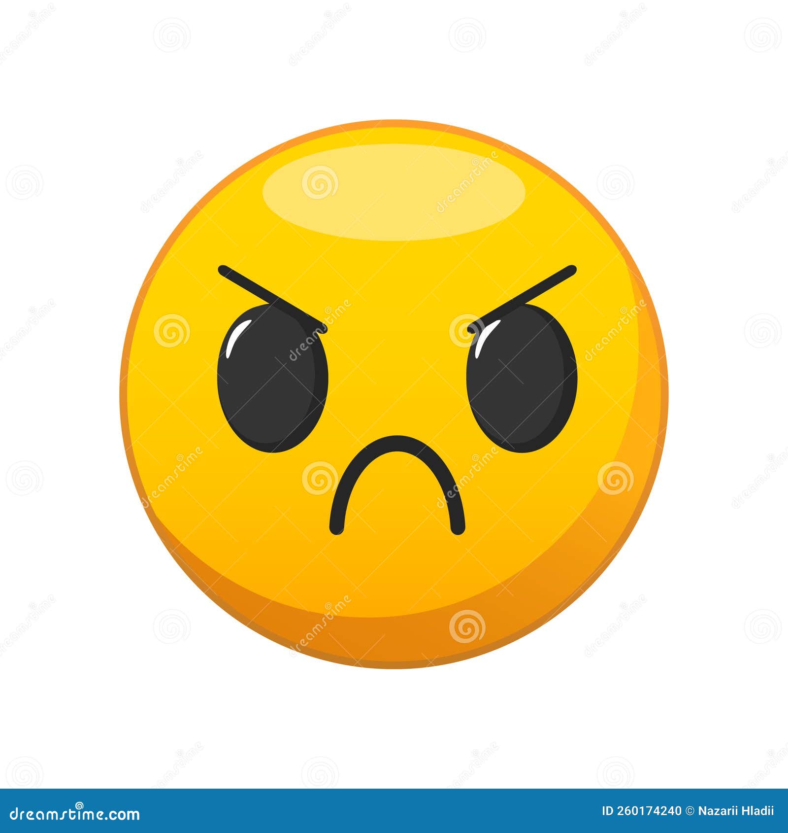 Angry Chat Emoticon In Black And White Vector Illustration ...