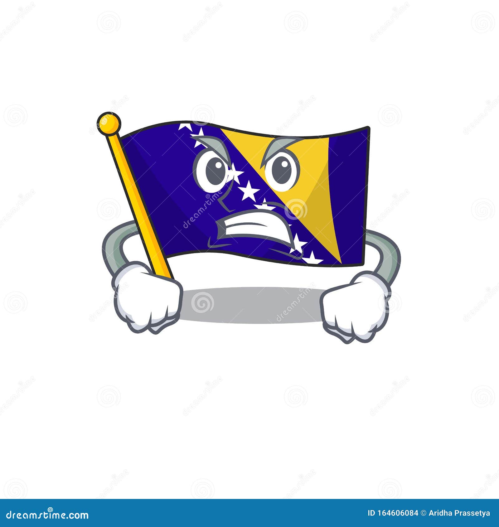 Illustration of Angry Flag Bosnia Mascot Vector Illustration Stock ...