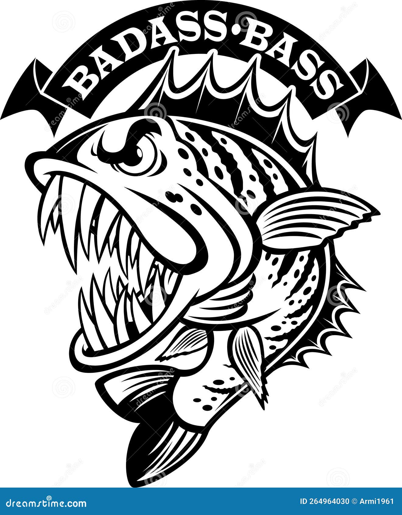 Illustration Of Angry Jumping Cartoon Style Fish | CartoonDealer.com ...