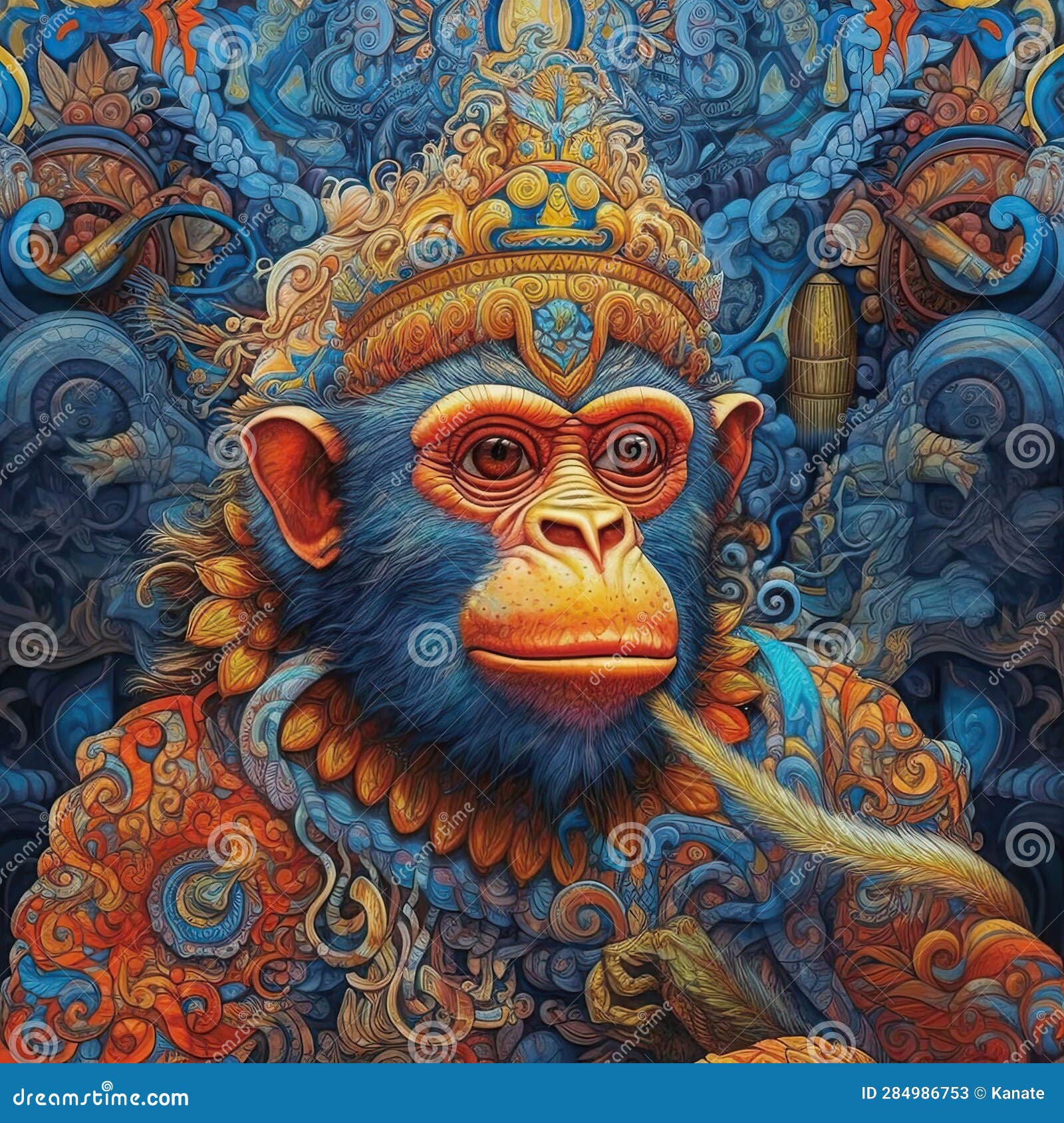 Illustration of a Animal and Abstract Art, AI Generated Stock ...