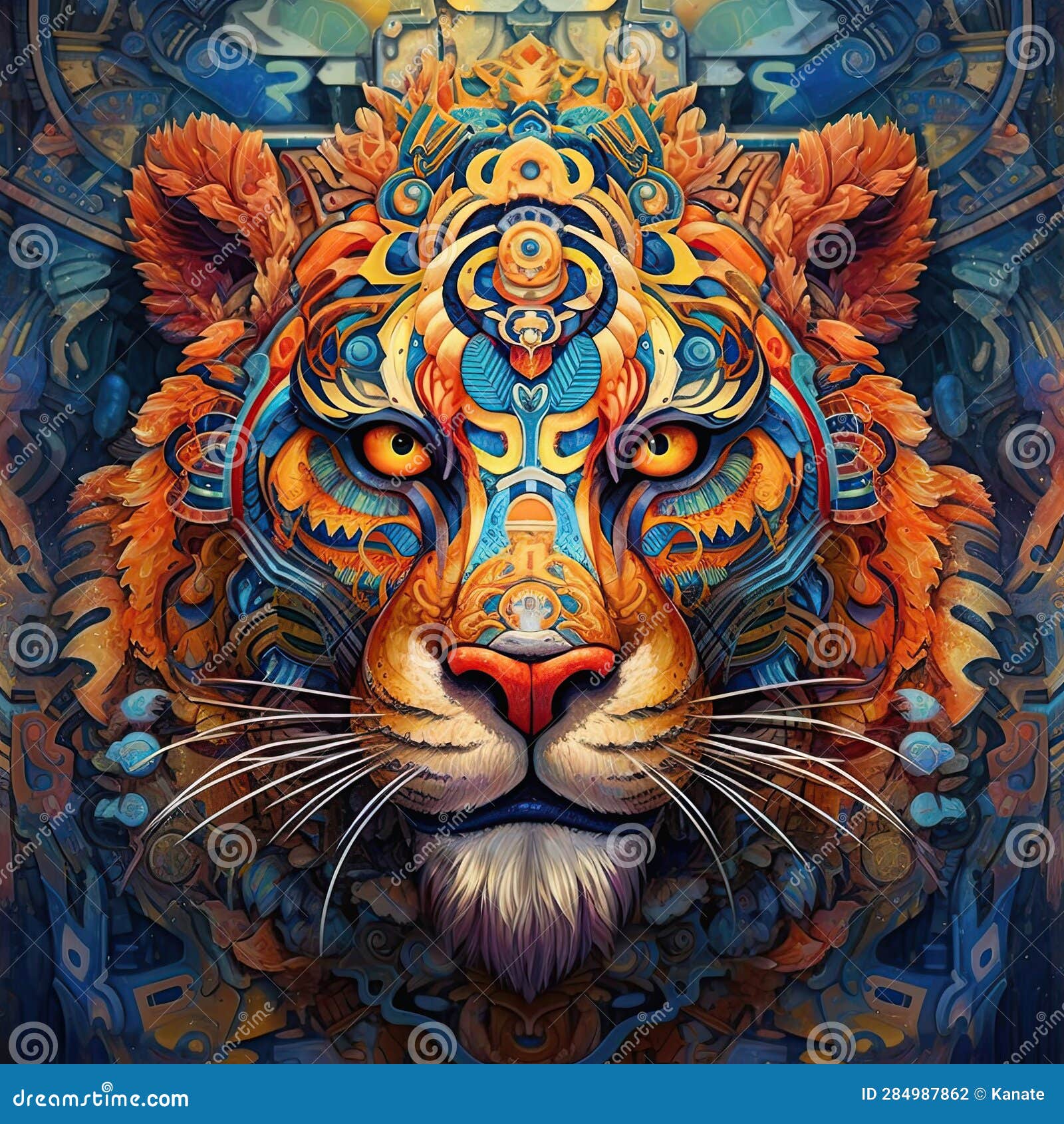 Illustration of a Animal and Abstract Art, AI Generated Stock ...