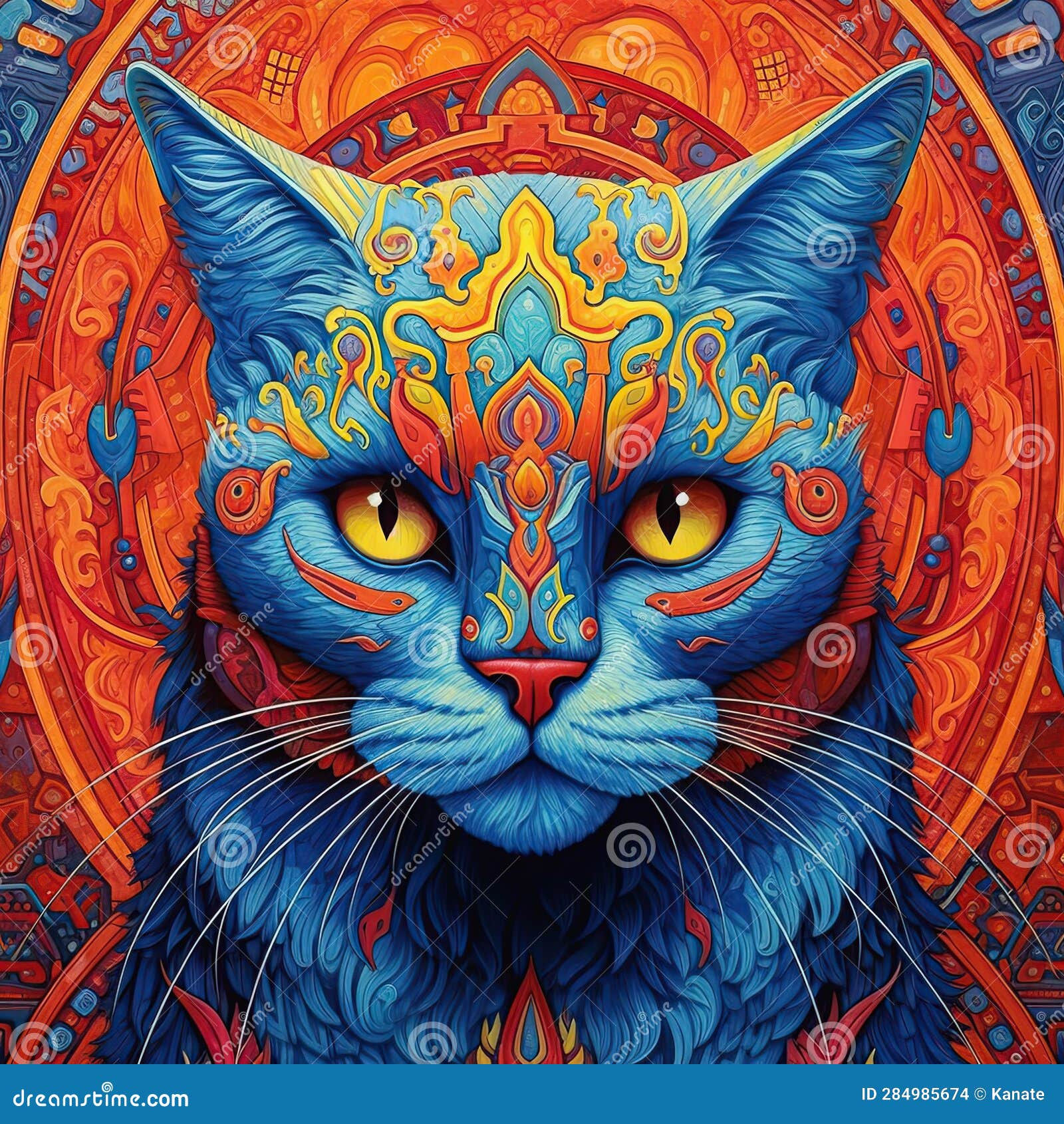 Illustration of a Animal and Abstract Art, AI Generated Stock ...