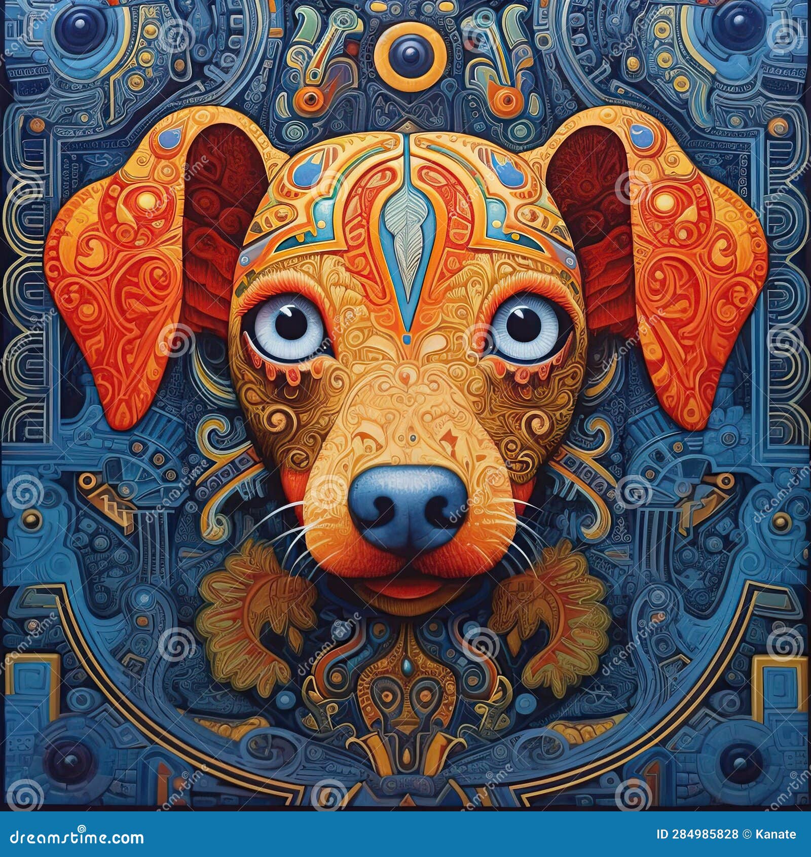 Illustration of a Animal and Abstract Art, AI Generated Stock ...