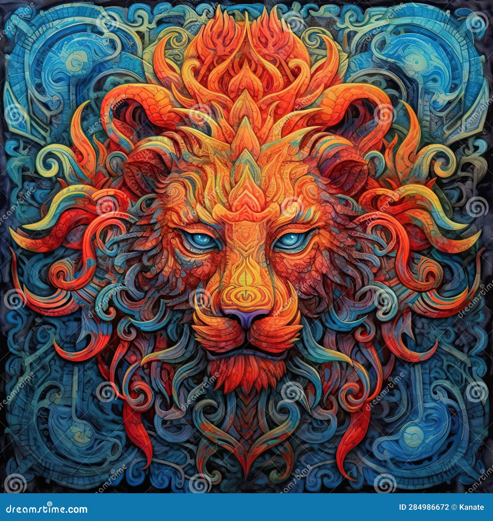 Illustration of a Animal and Abstract Art, AI Generated Stock ...