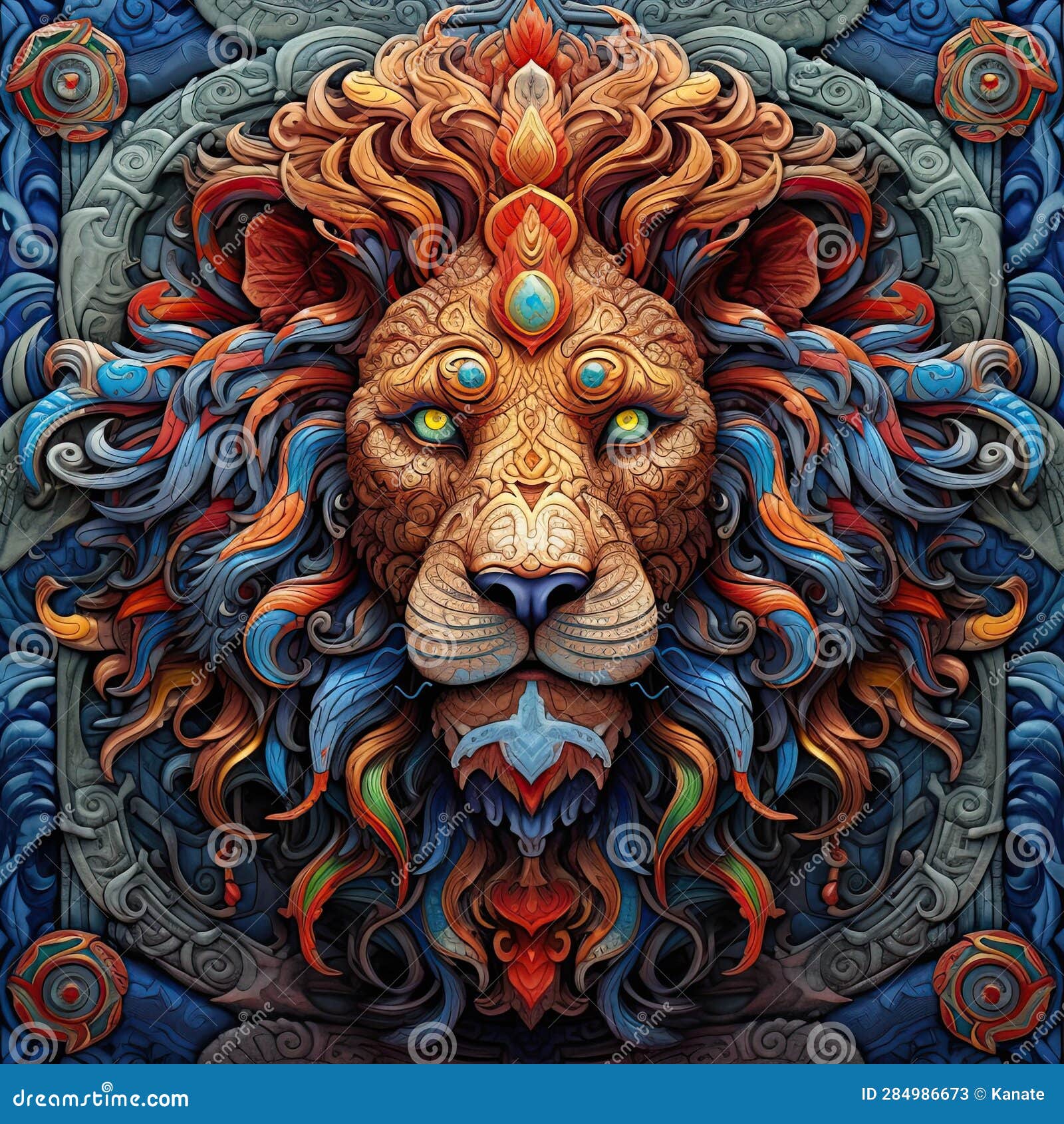 Illustration of a Animal and Abstract Art, AI Generated Stock ...