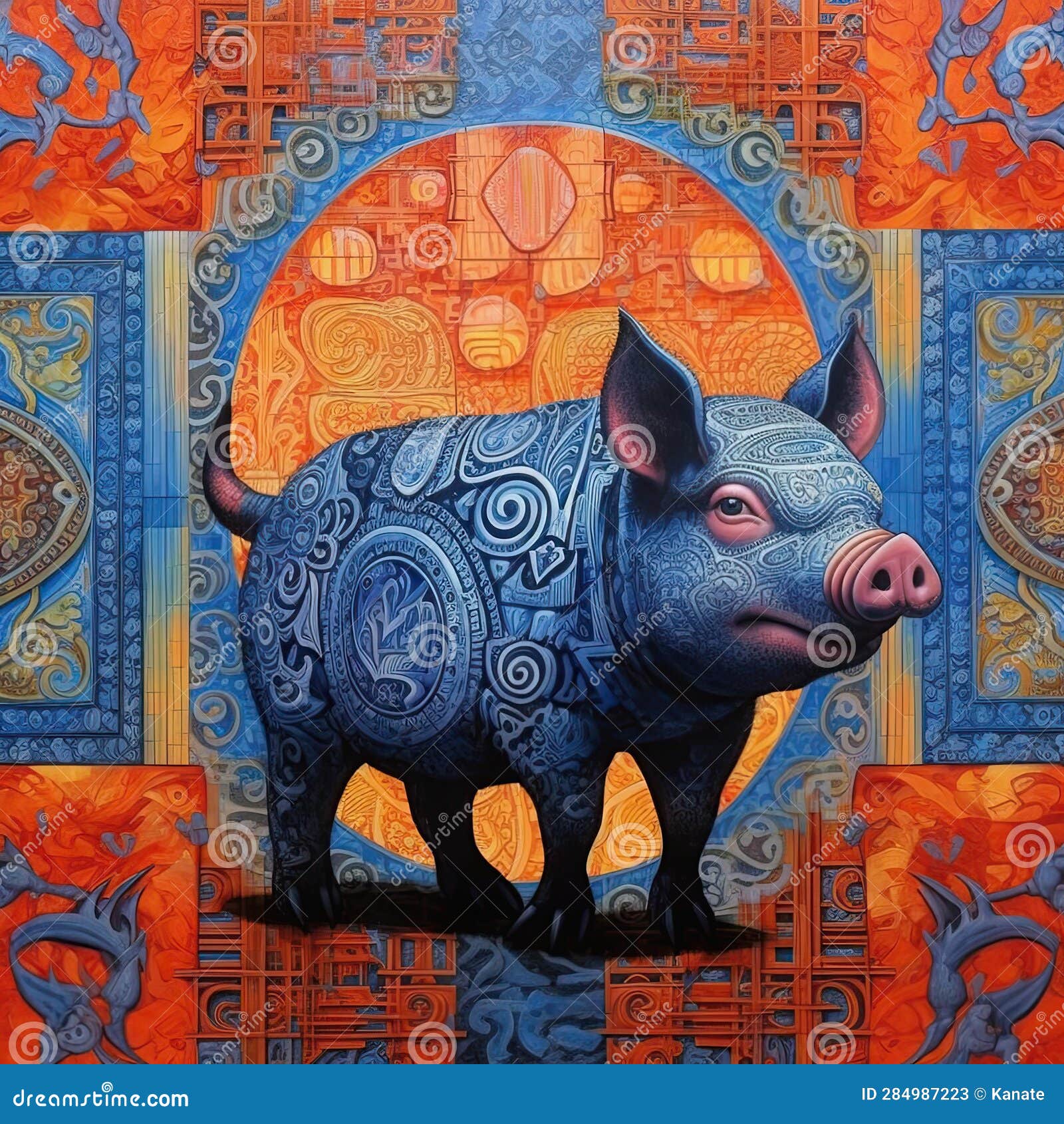 Illustration of a Animal and Abstract Art, AI Generated Stock ...