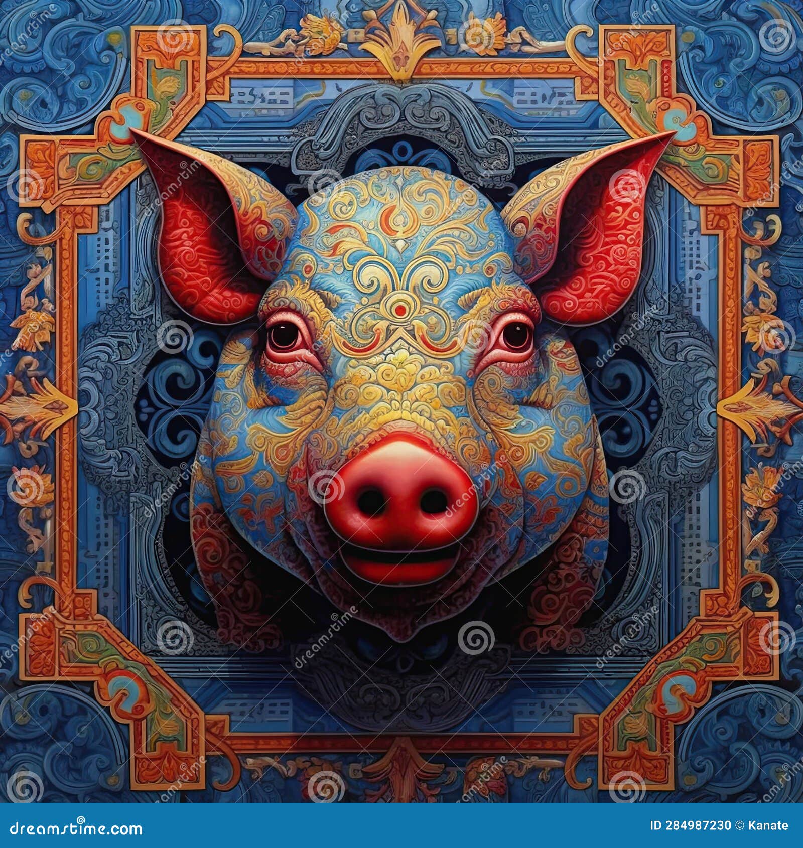 Illustration of a Animal and Abstract Art, AI Generated Stock ...