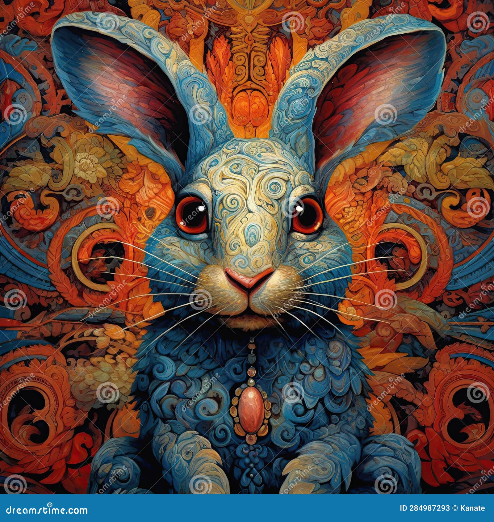 Illustration of a Animal and Abstract Art, AI Generated Stock ...