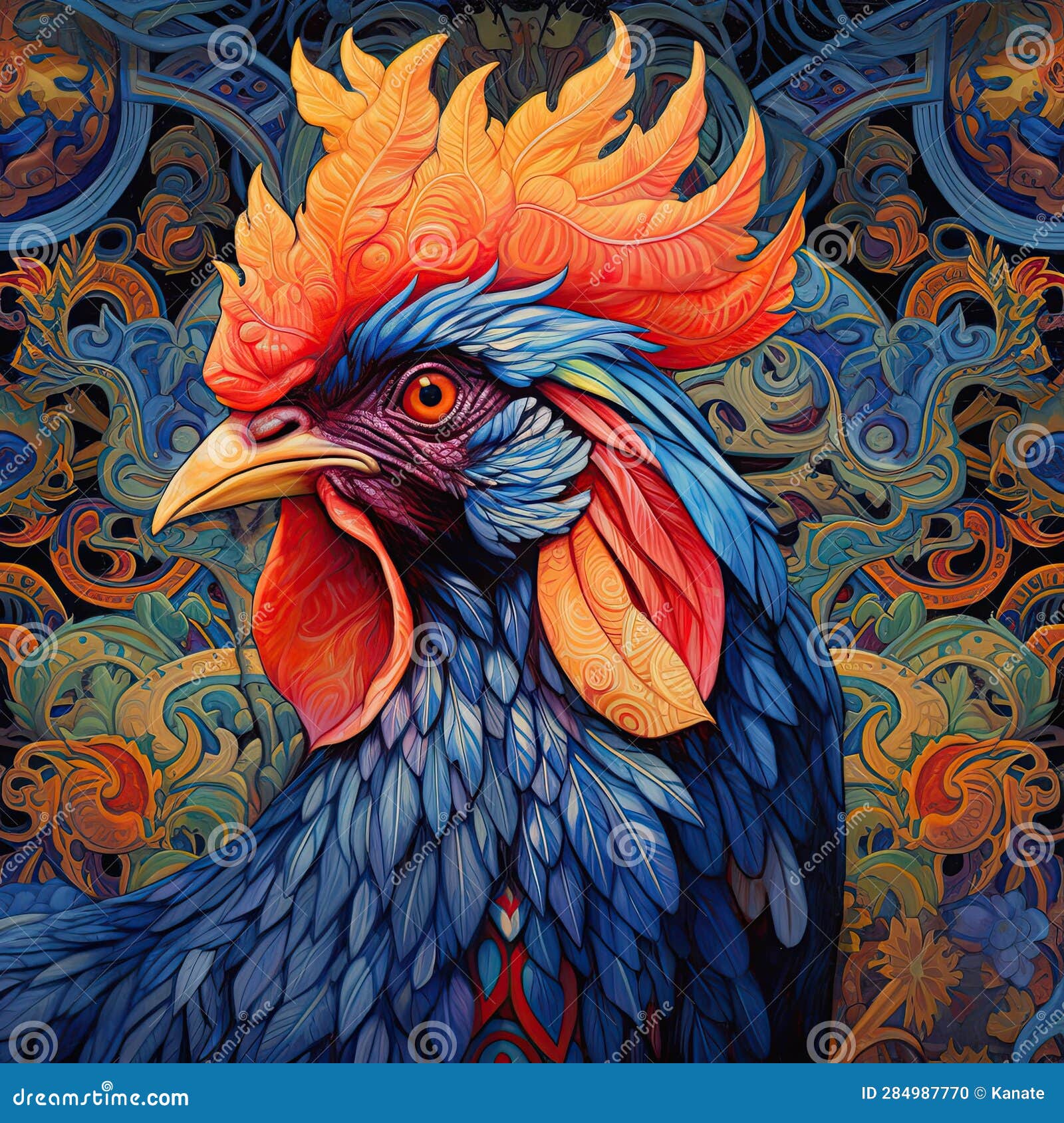 Illustration of a Animal and Abstract Art, AI Generated Stock ...