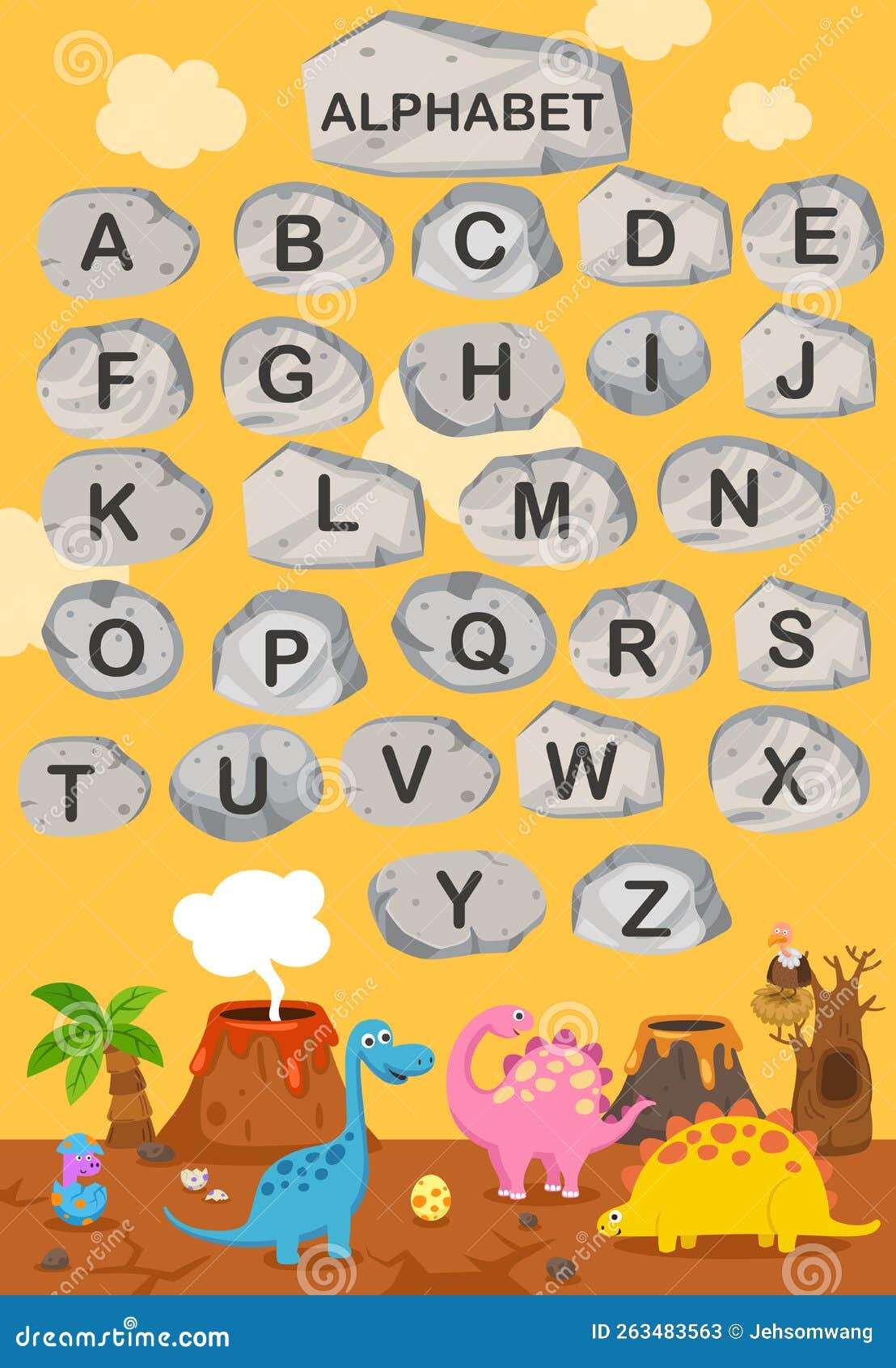 Dinosaur Alphabet, Letter L From Lollipop Cartoon Vector ...