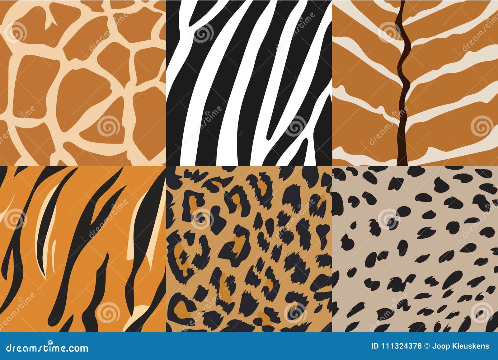 Illustration of Animal Skin Textures, Background Patterns Stock Vector ...