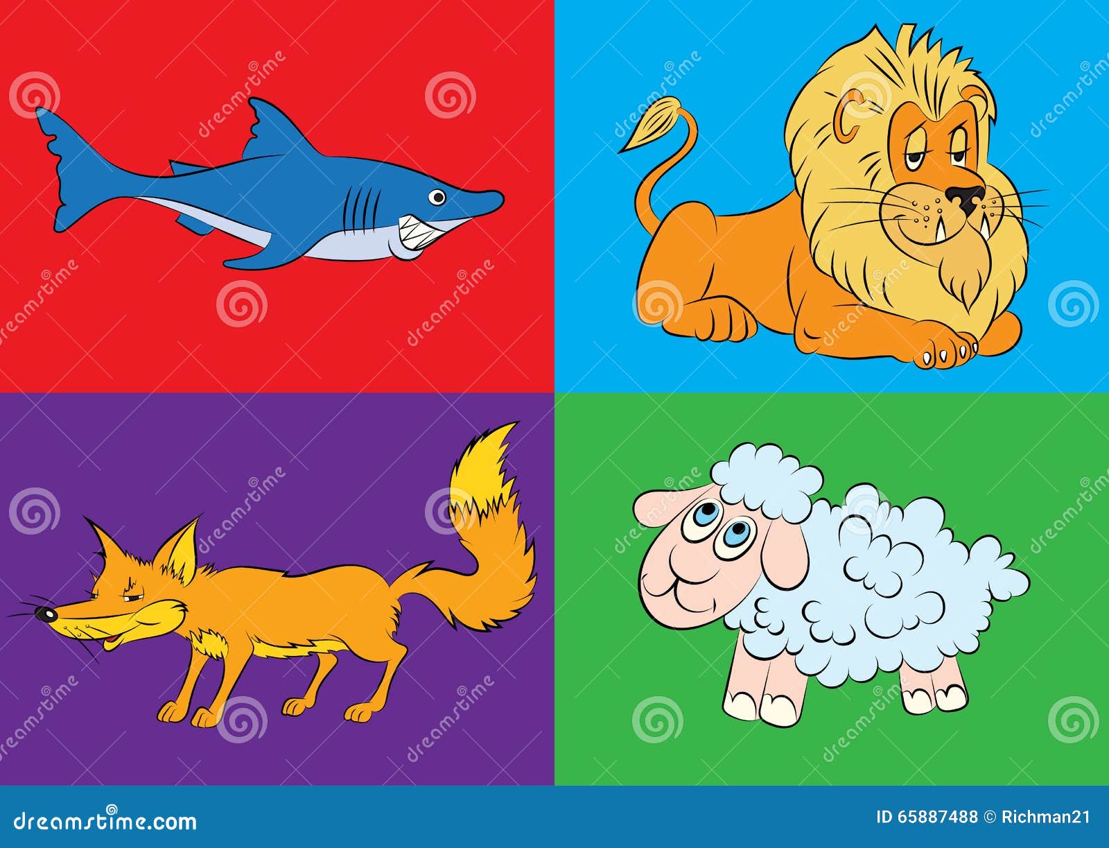 Illustration of Animation of Animals Stock Vector - Illustration of ...