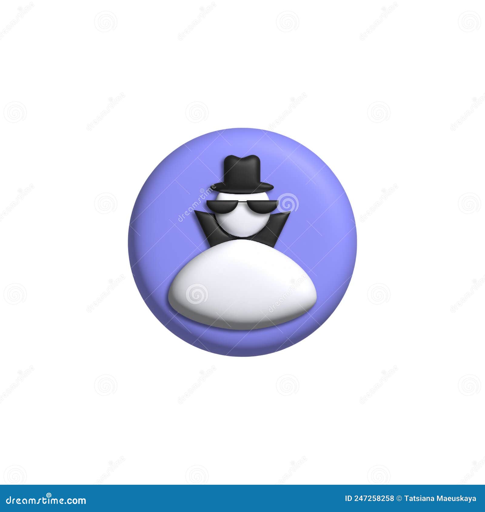 Illustration of the Anonymity Icon 3d Rendering. Stock Illustration ...