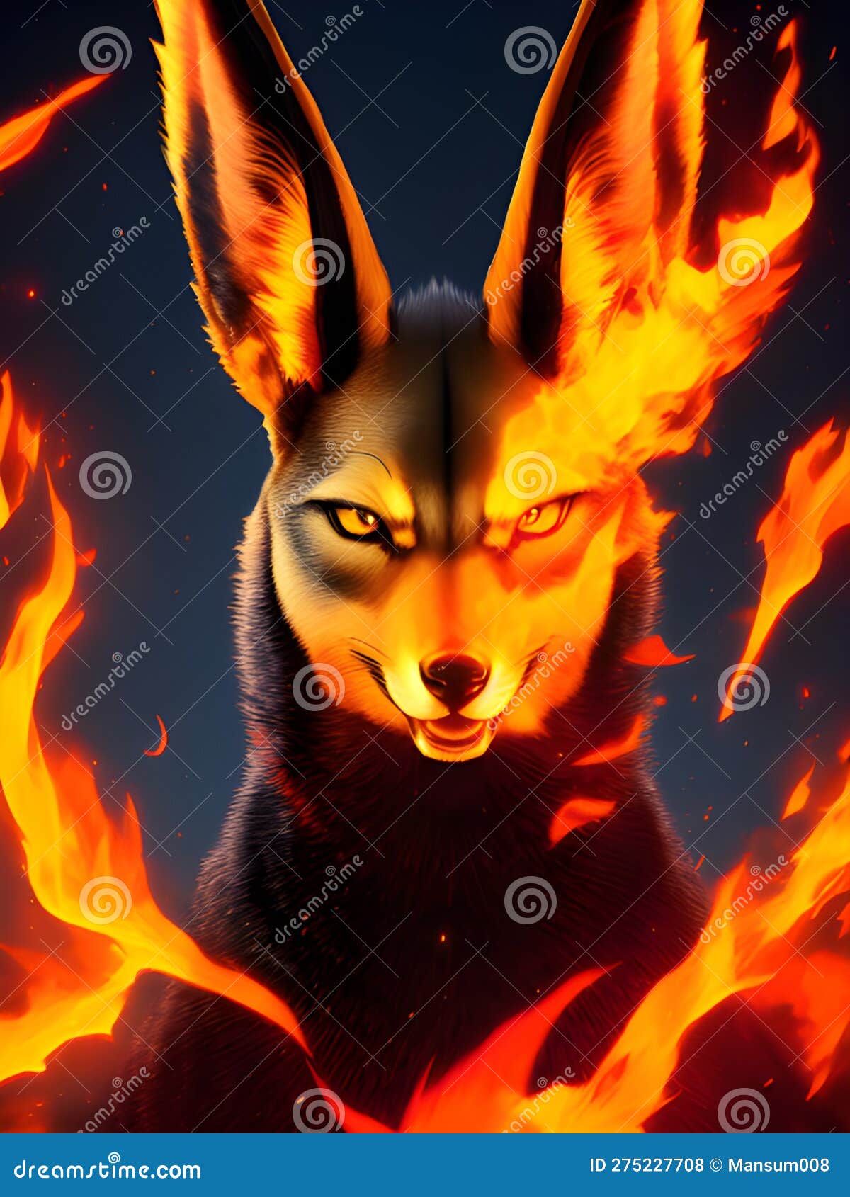 Illustration of Anubis Monster with Fire , Ai Generated Stock ...