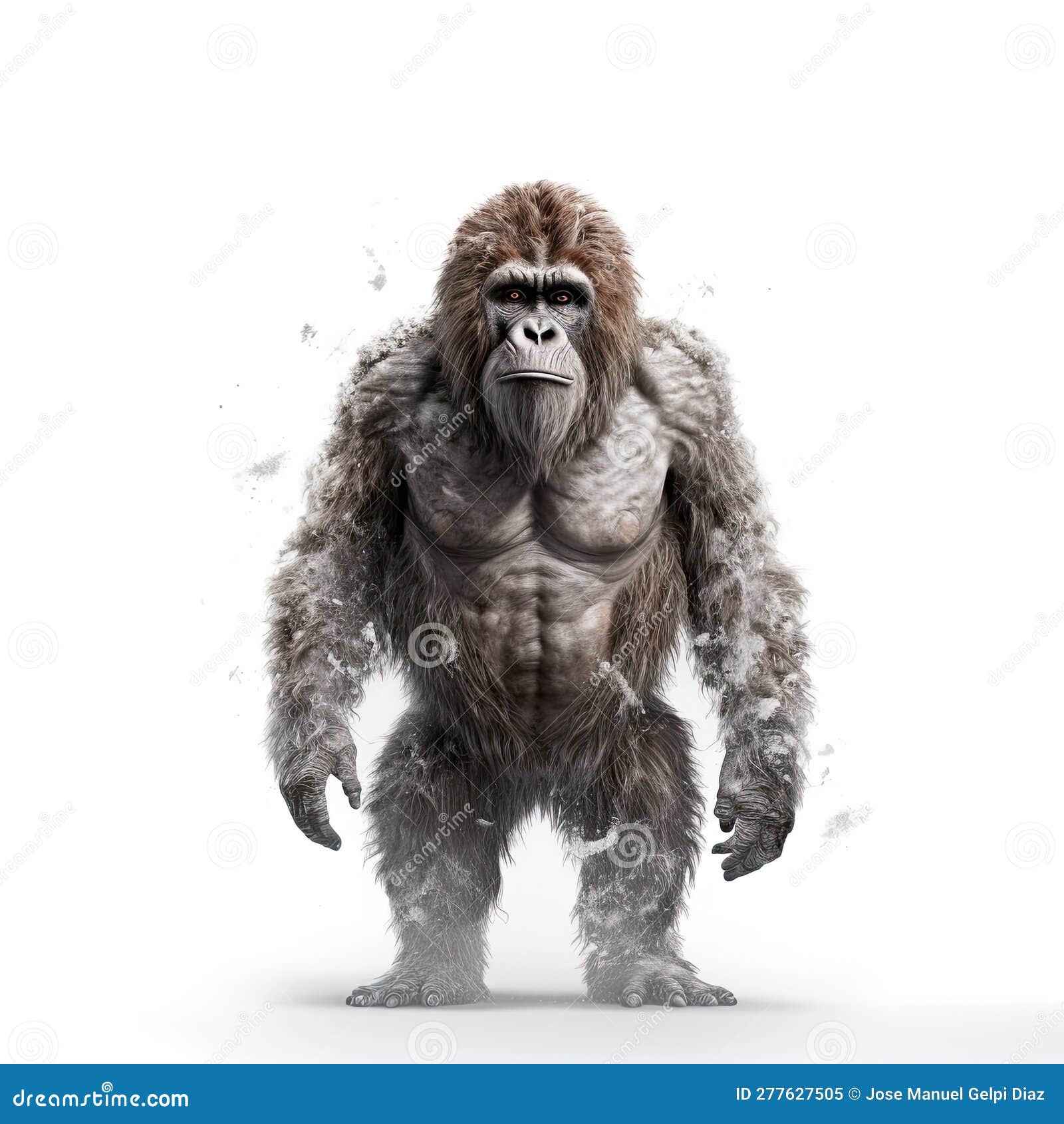 Illustration of an Ape Standing in Front of a White Background ...