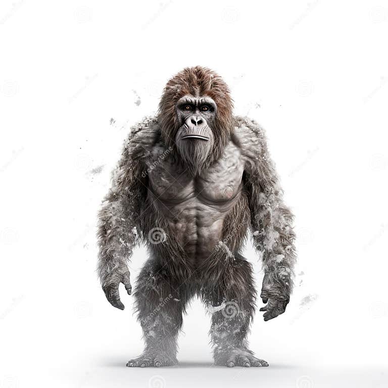 Illustration of an Ape Standing in Front of a White Background ...