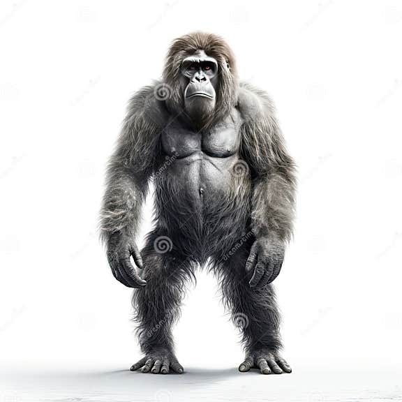 Illustration of an Ape Standing in Front of a White Background ...