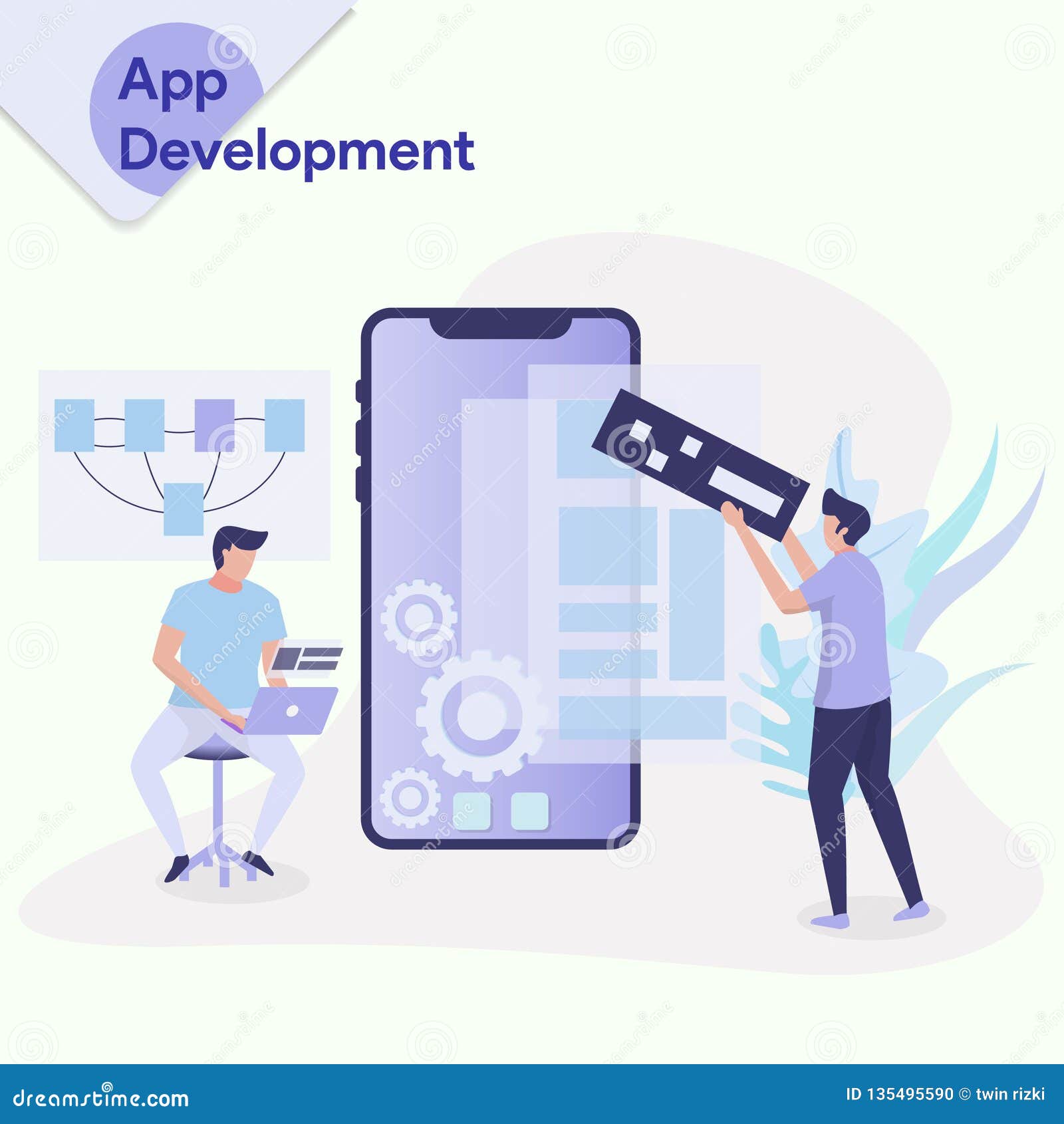 Illustration App Development Stock Vector - Illustration of network ...