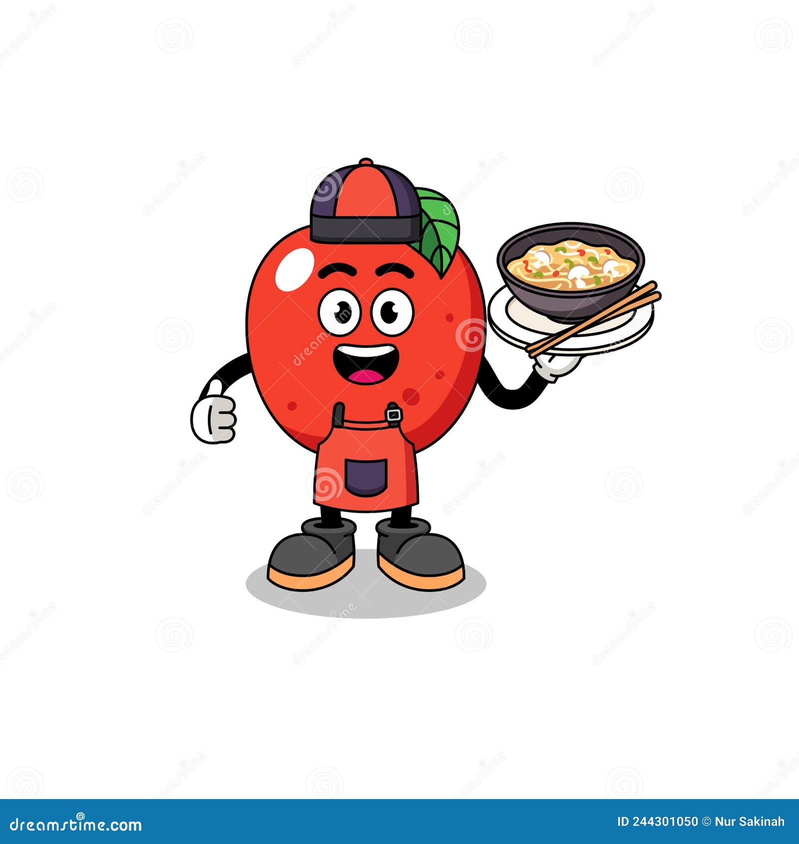 Illustration of Apple As an Asian Chef Stock Illustration ...