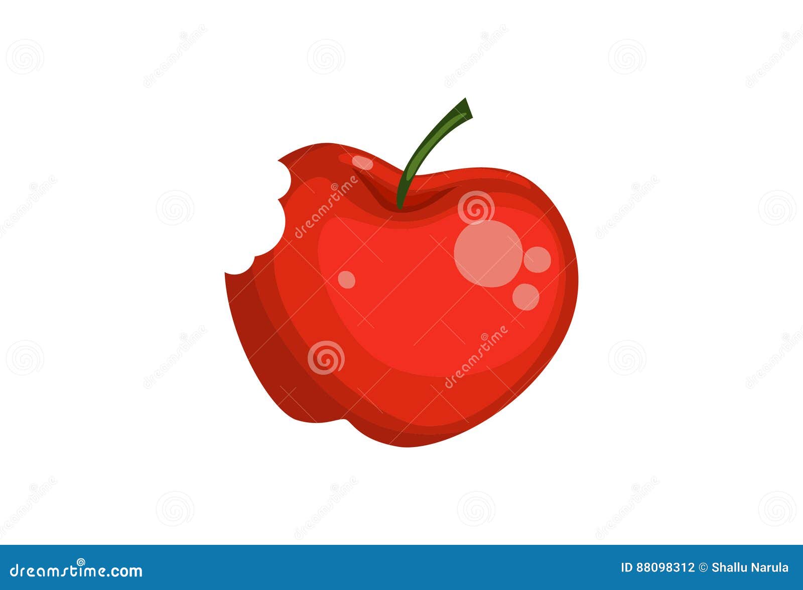 Illustration of an Apple with a Bite. Stock Illustration - Illustration ...