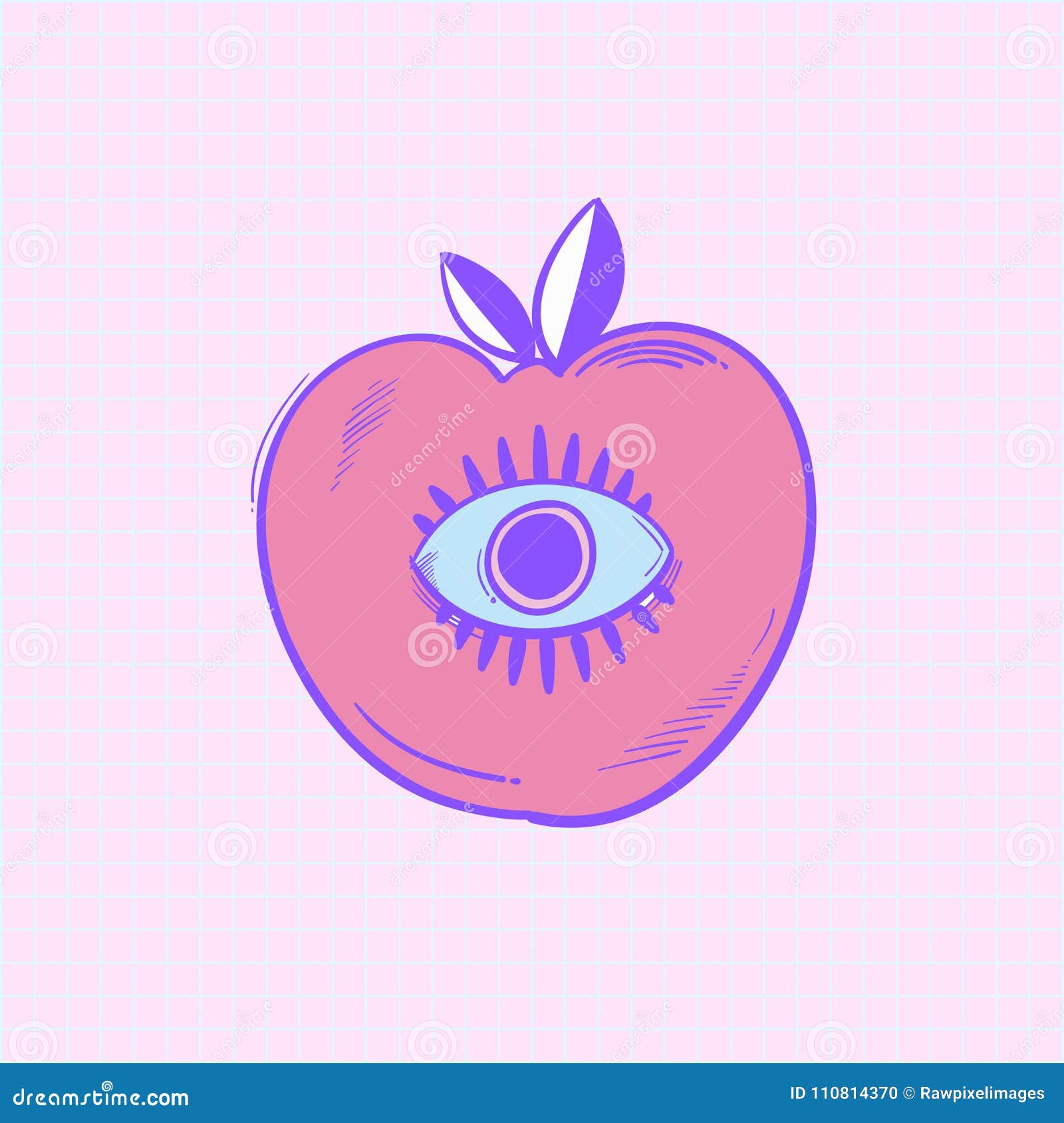 Illustration of Apple with an Eye Stock Illustration - Illustration of ...