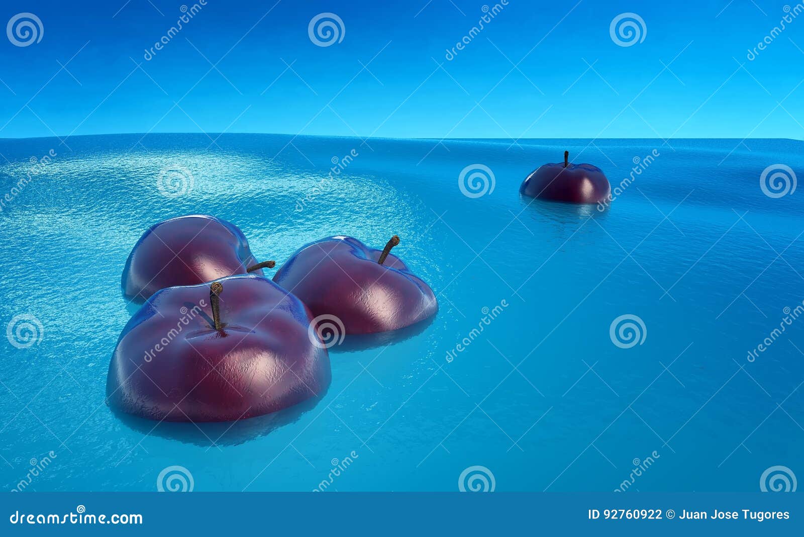 Illustration of Apples Floating in Water Stock Illustration ...