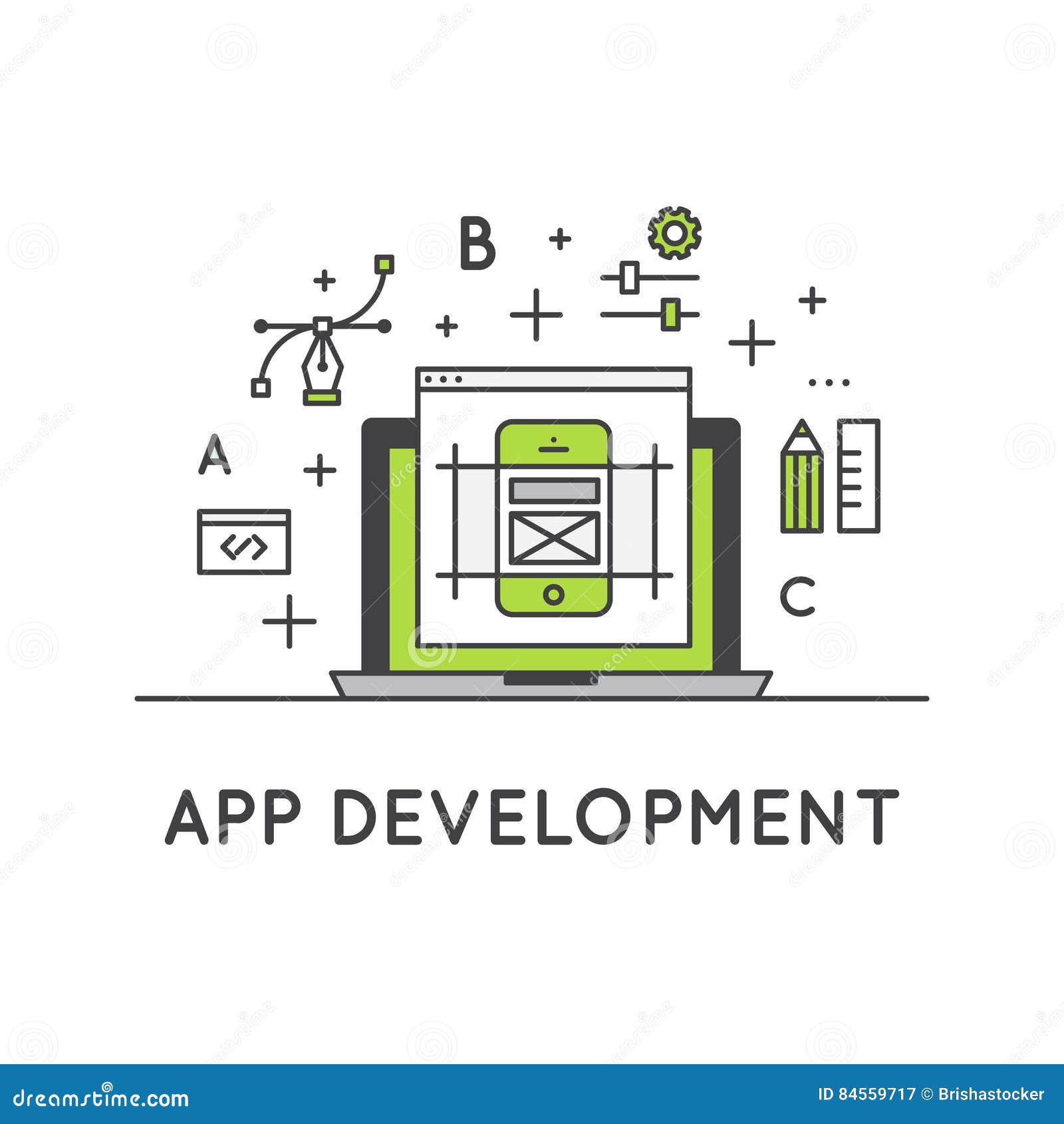 Illustration of Application Development Process Stock Vector - Illustration of icon, idea: 84559717