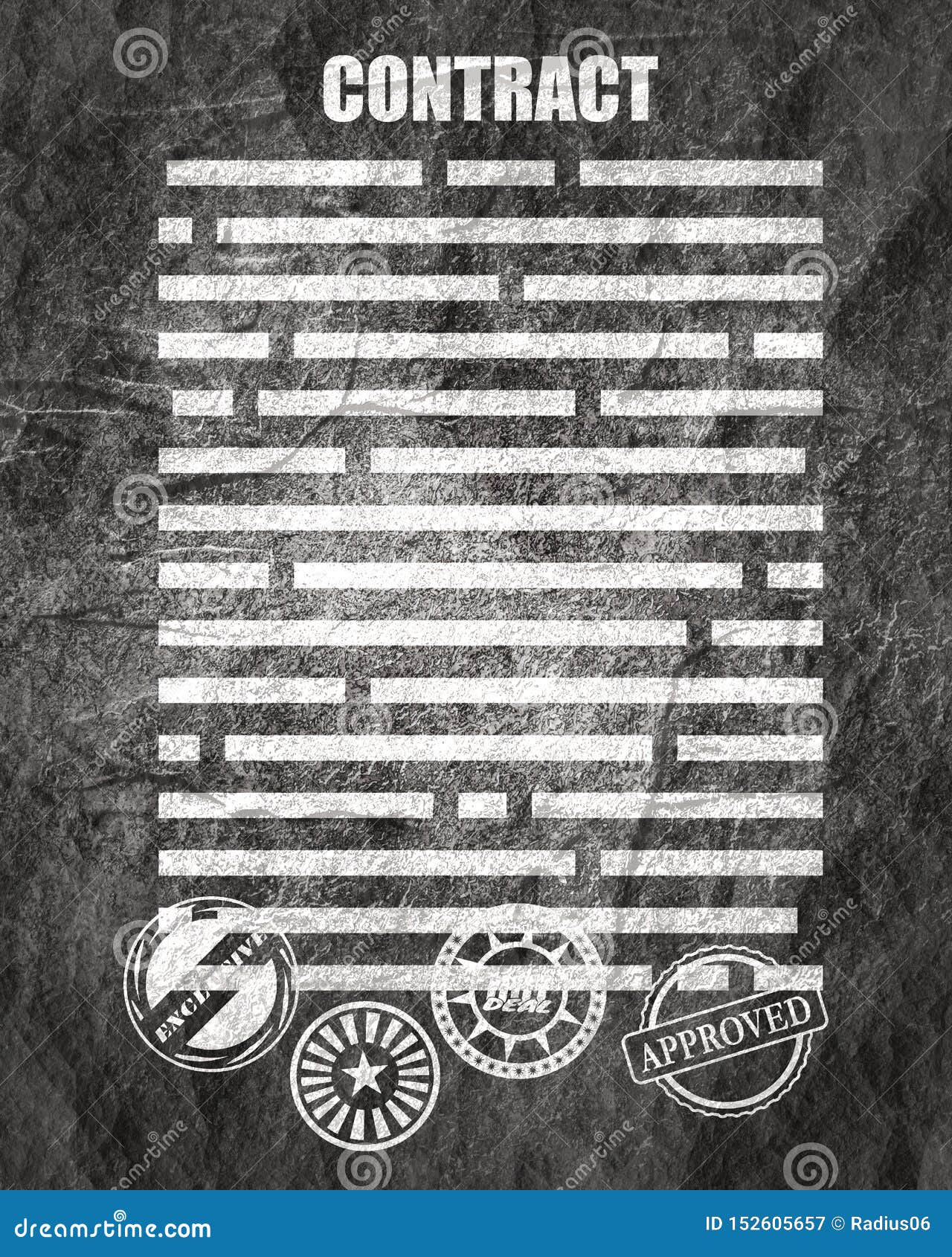 Contract with stamp stock illustration. Illustration of paper - 152605657