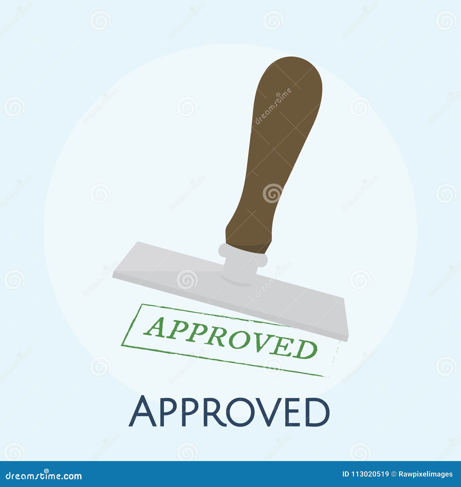 Illustration of Approved Stamp on the Document Stock Illustration ...
