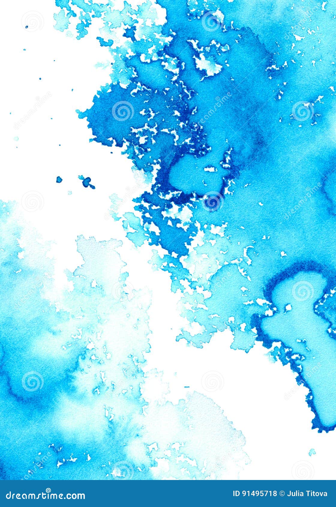 Illustration Aqueuse Bleue Dessin D'encre Illustration Stock ...