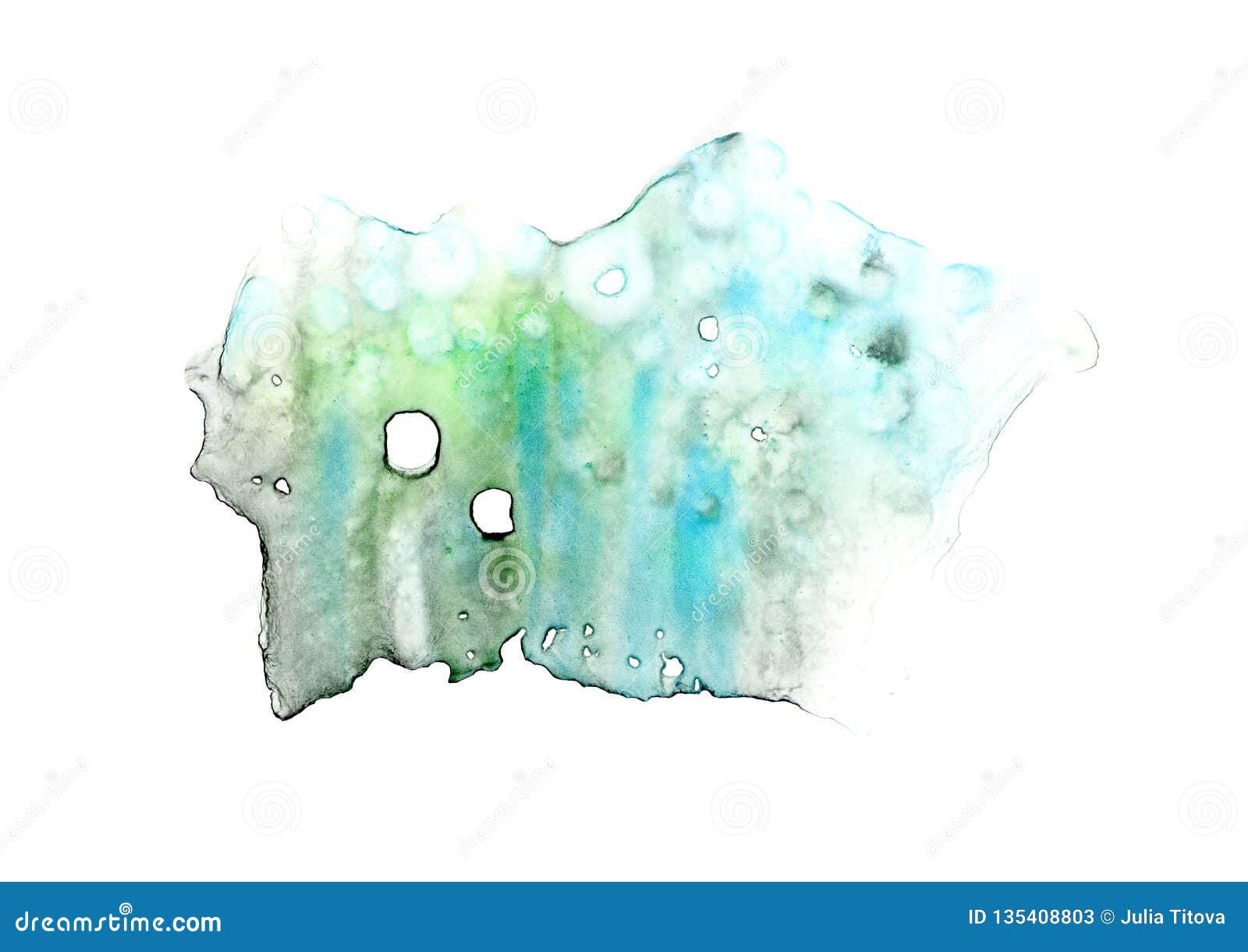 Illustration Aqueuse D'encre Bleue Et Verte Illustration Stock ...