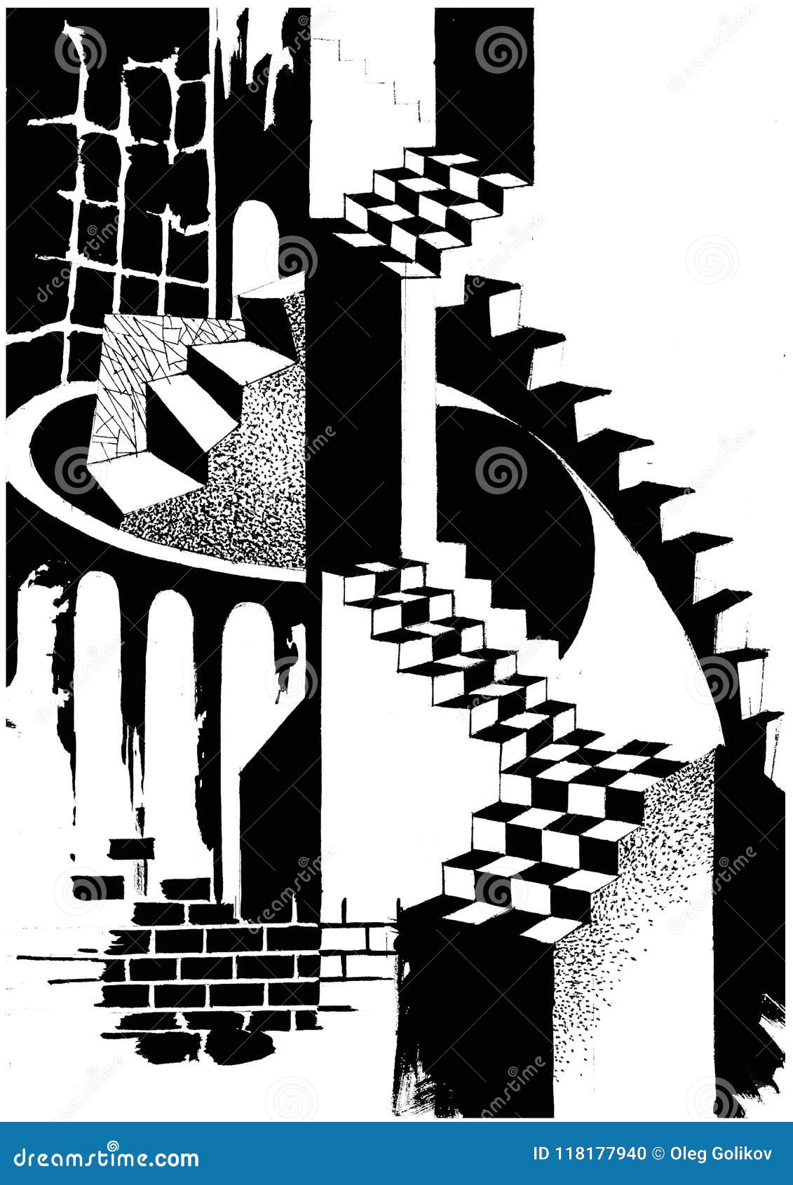Illustration of an Architectural Abstract Composition. Stock ...