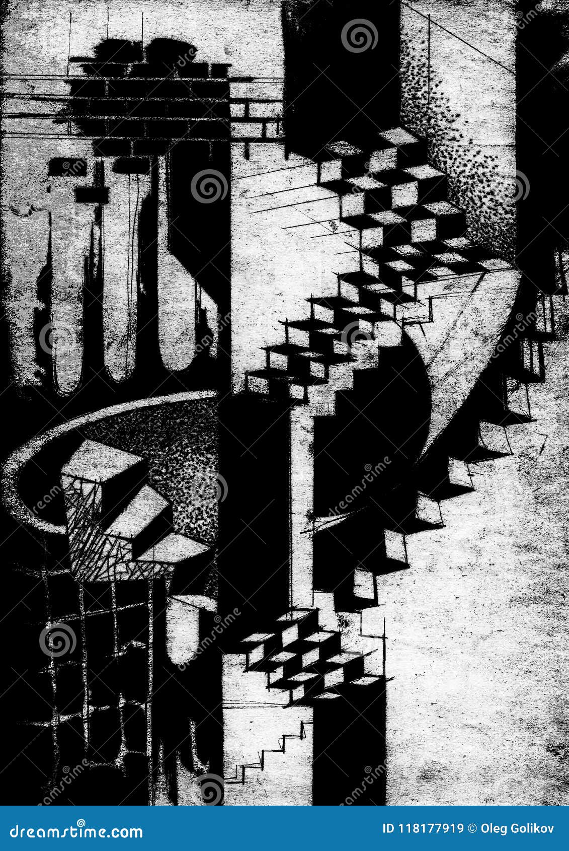 Illustration of an Architectural Abstract Composition. Stock ...