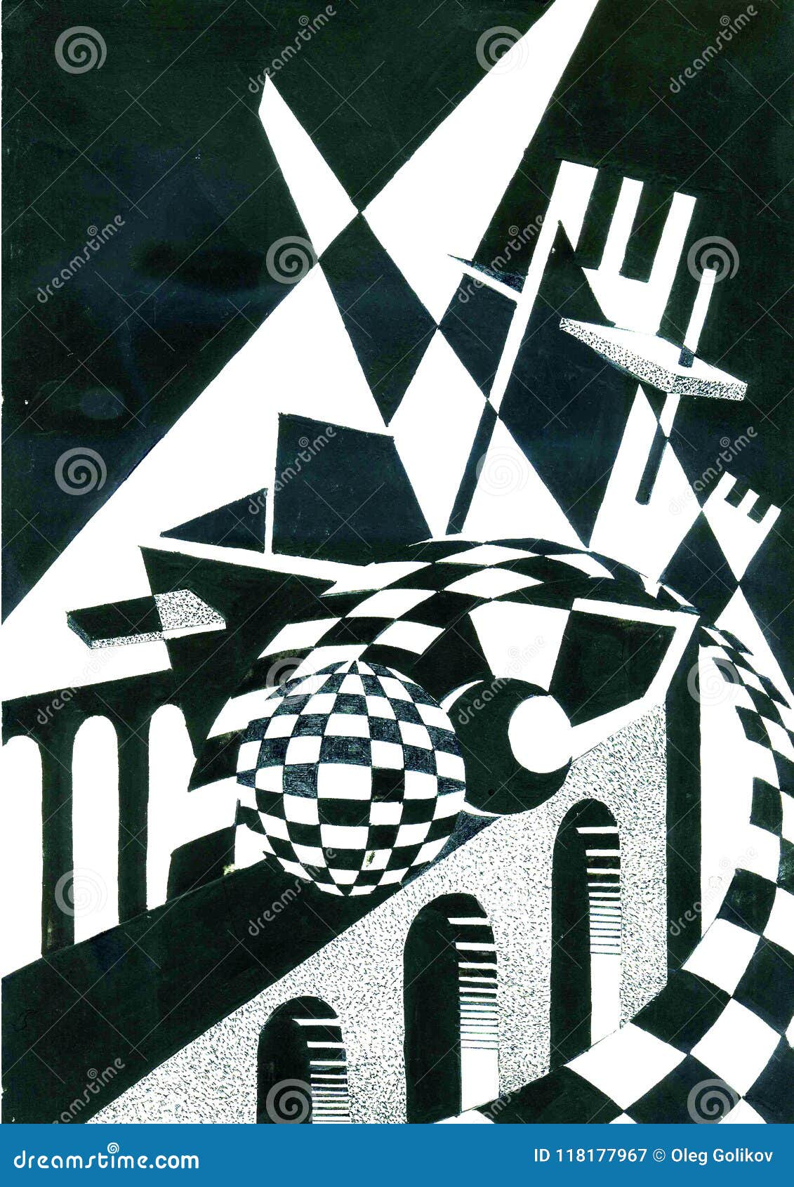 Illustration of an Architectural Abstract Composition. Stock ...