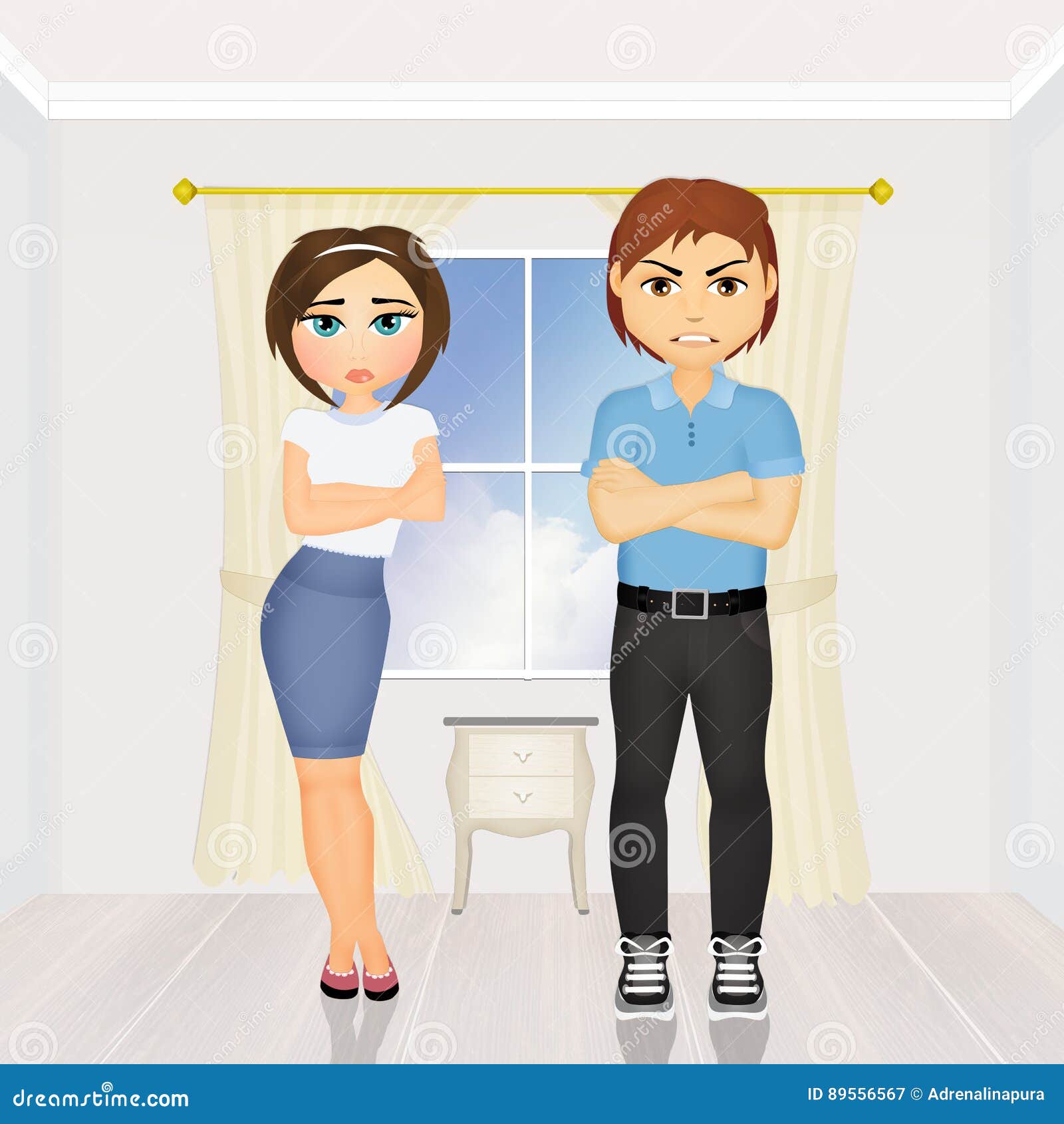 Illustration of Arguing Couple Stock Illustration - Illustration of ...