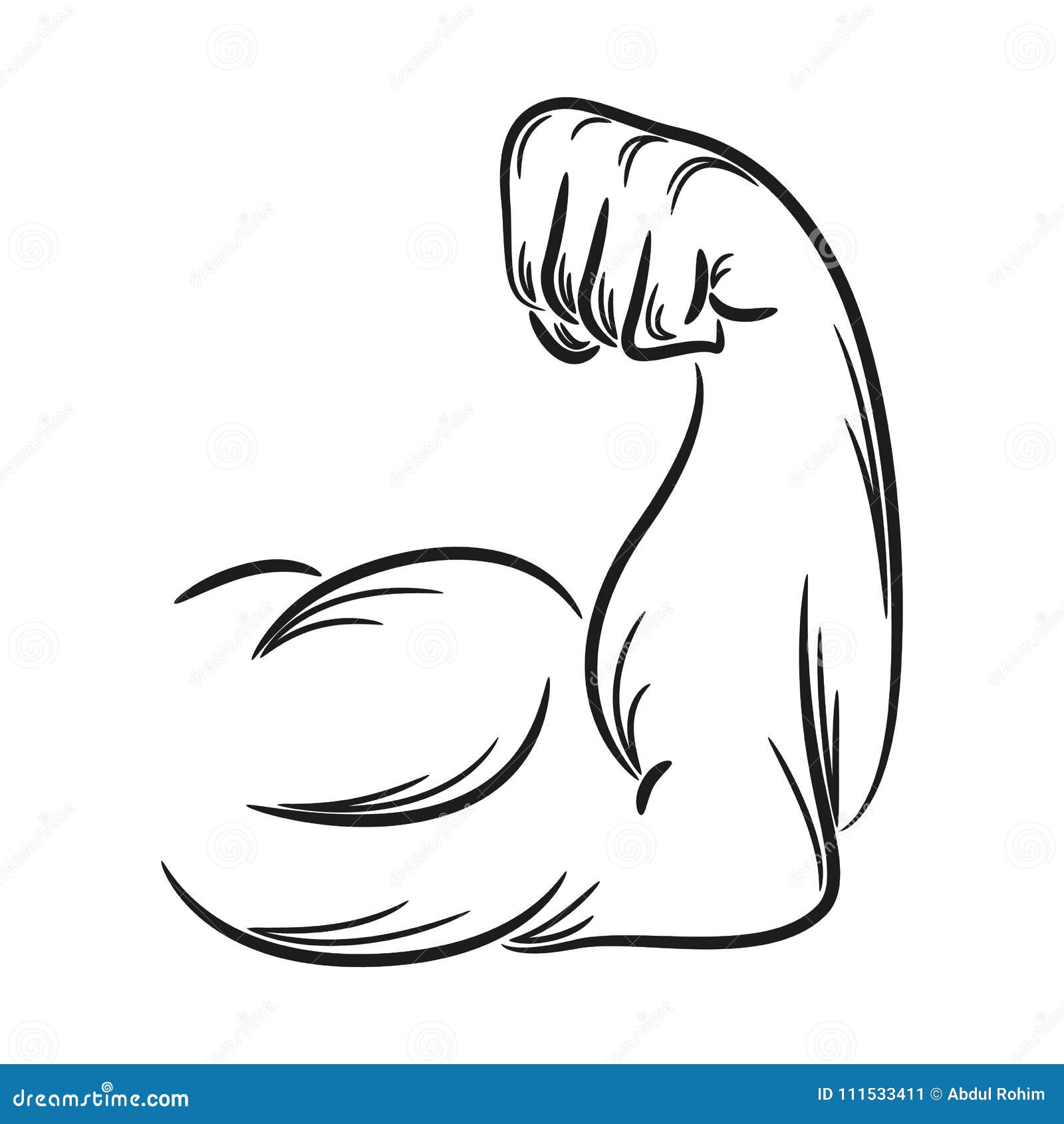 Muscle Arm Icon. Emoji Of Strong Bicep. Emoticon Of Strength In Hand ...