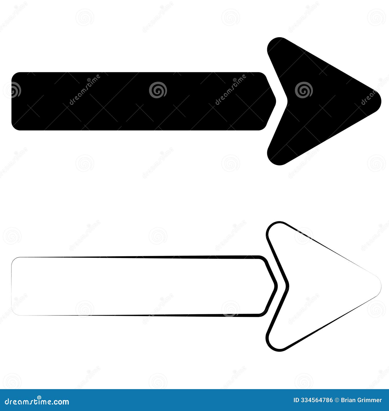 An Illustration of an Arrow in Silhouette and Outline. Stock ...