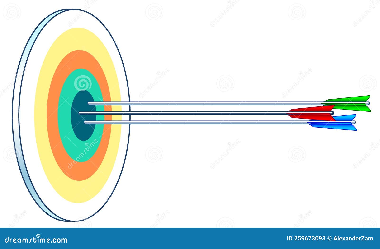 Arrows in target stock illustration. Illustration of icon - 259673093