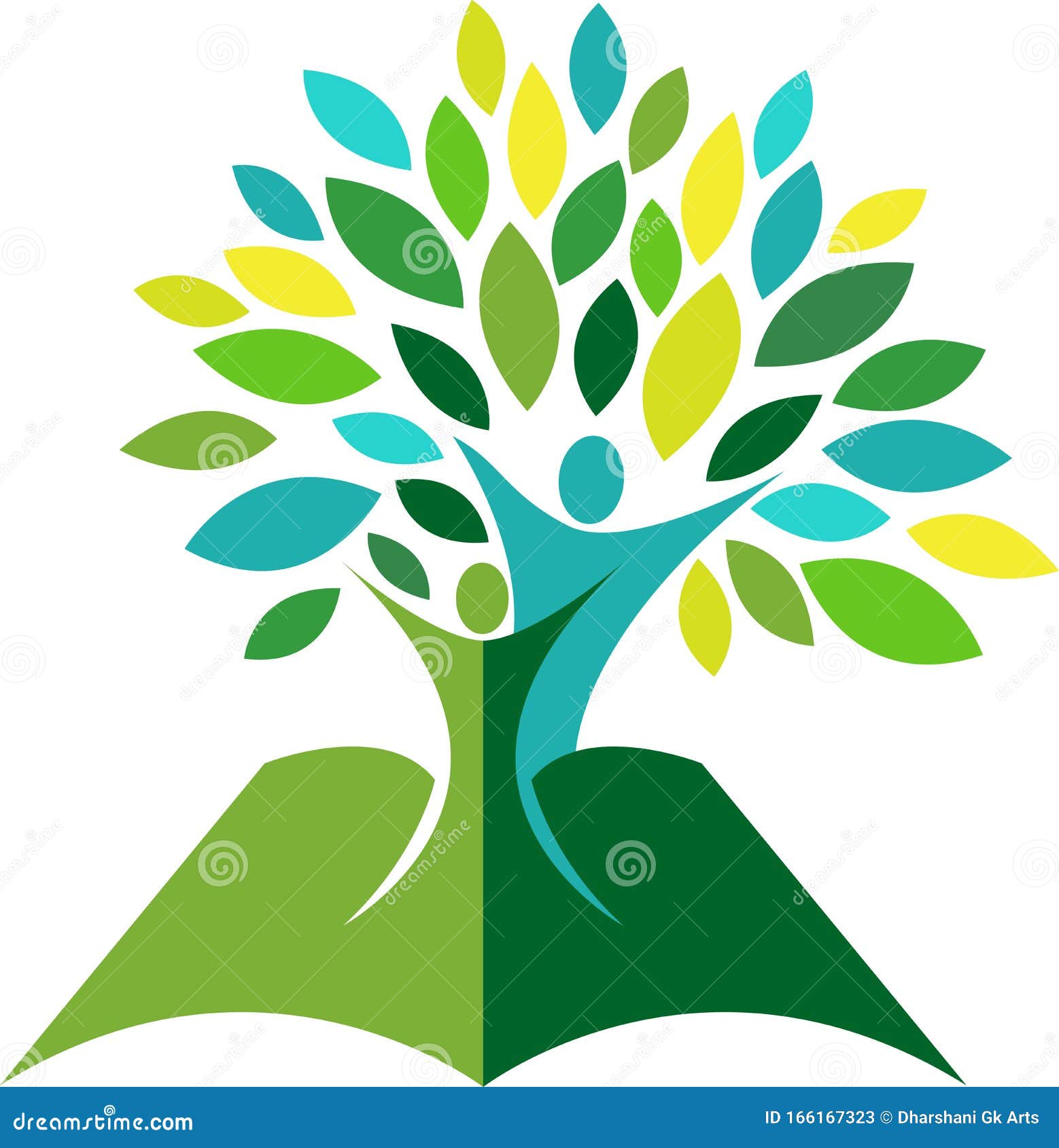 Tree With Education Icons Cartoon Vector | CartoonDealer.com #42027245