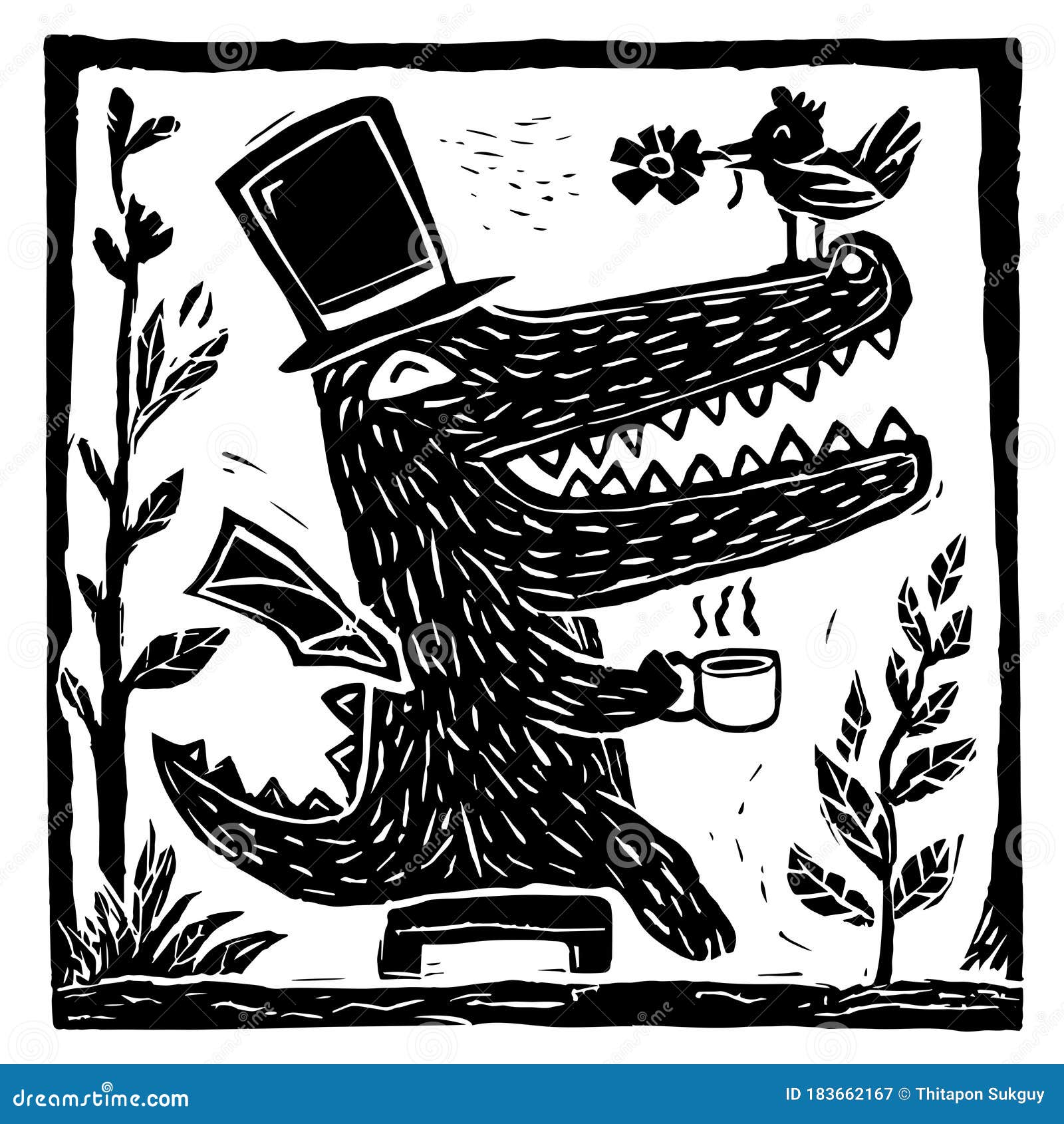 Good morning crocodile stock illustration. Illustration of printing ...