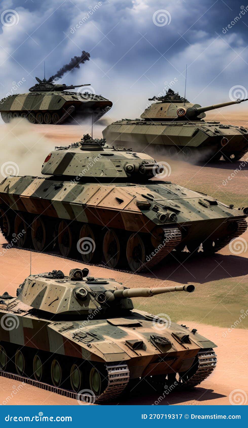 Illustration Art of War Tank on Field Stock Illustration - Illustration ...