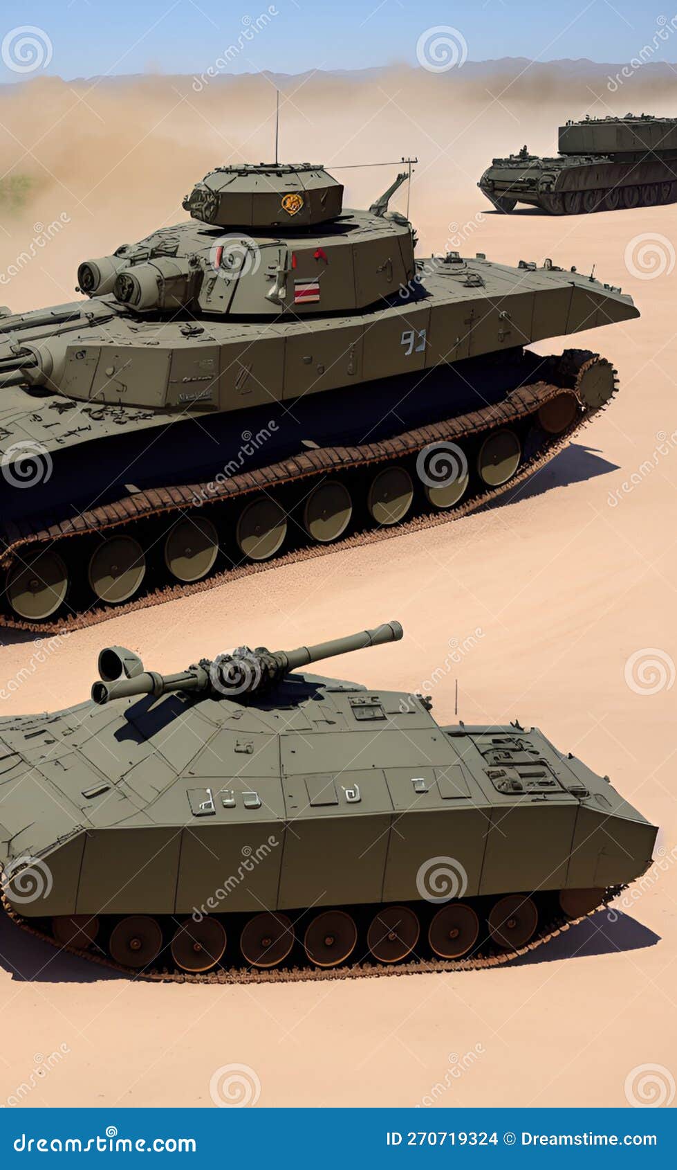 Illustration Art of War Tank on Field Stock Illustration - Illustration ...